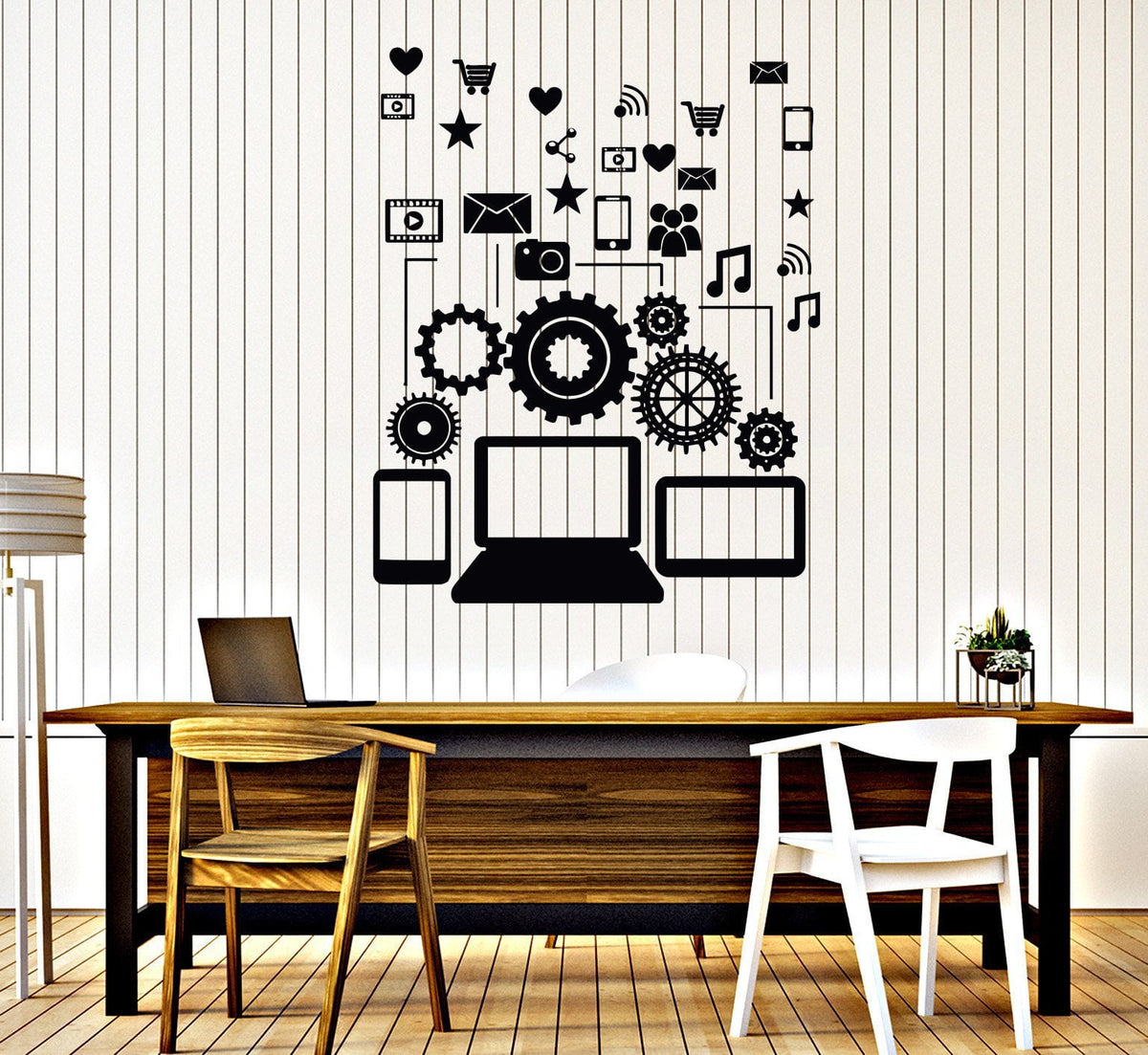 Vinyl Wall Decal Social Network Communication Gadgets Stickers Unique ...