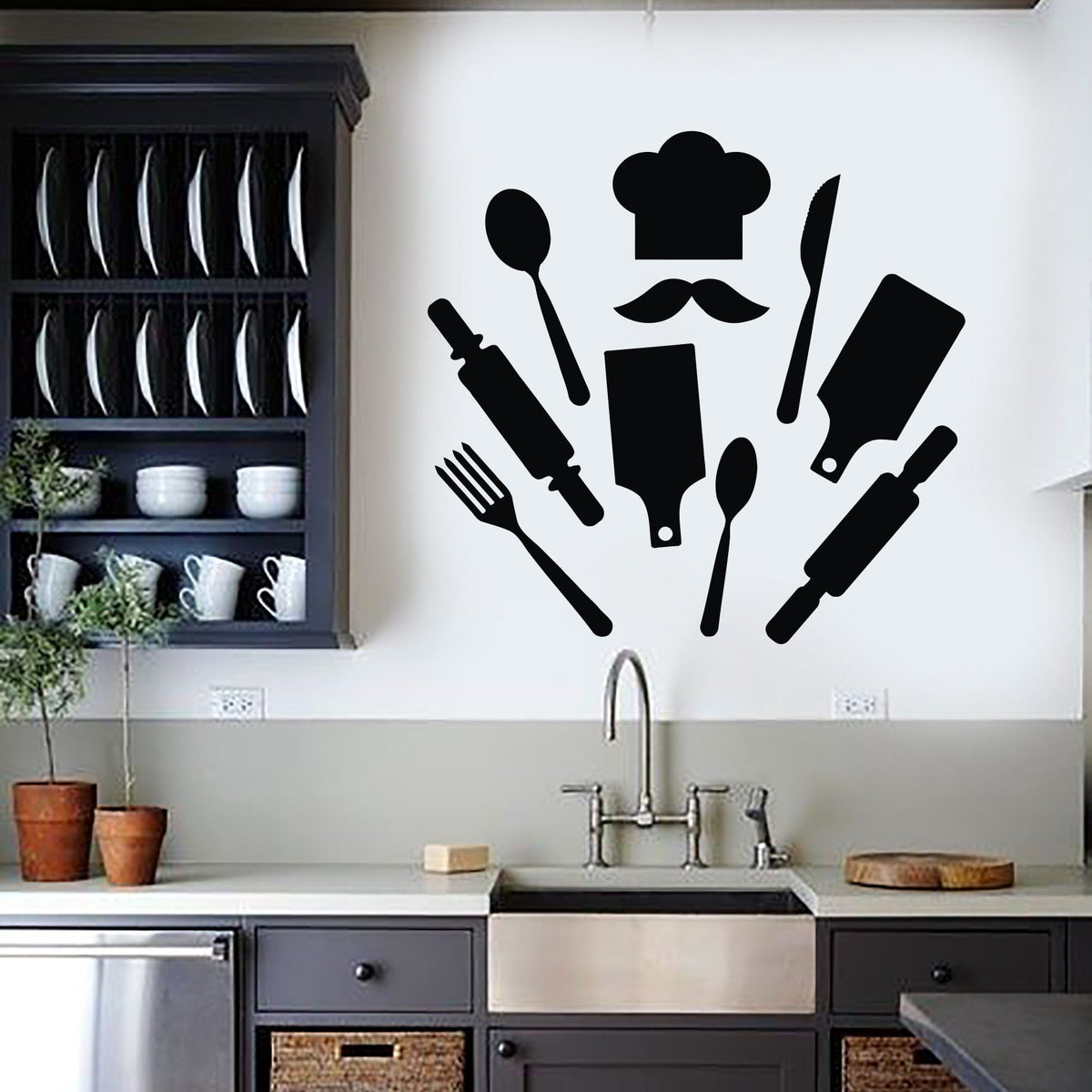 Vinyl Wall Decal Chef Kitchen Restaurant Decor Cook Stickers Unique Gi ...