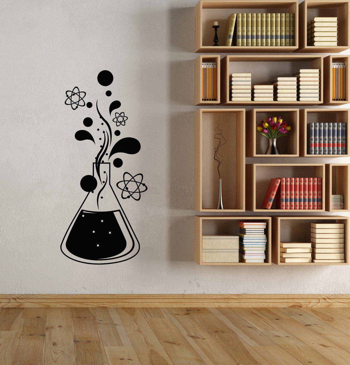 Vinyl Wall Decal Chemistry Science Atom Molecules For School Stickers ...