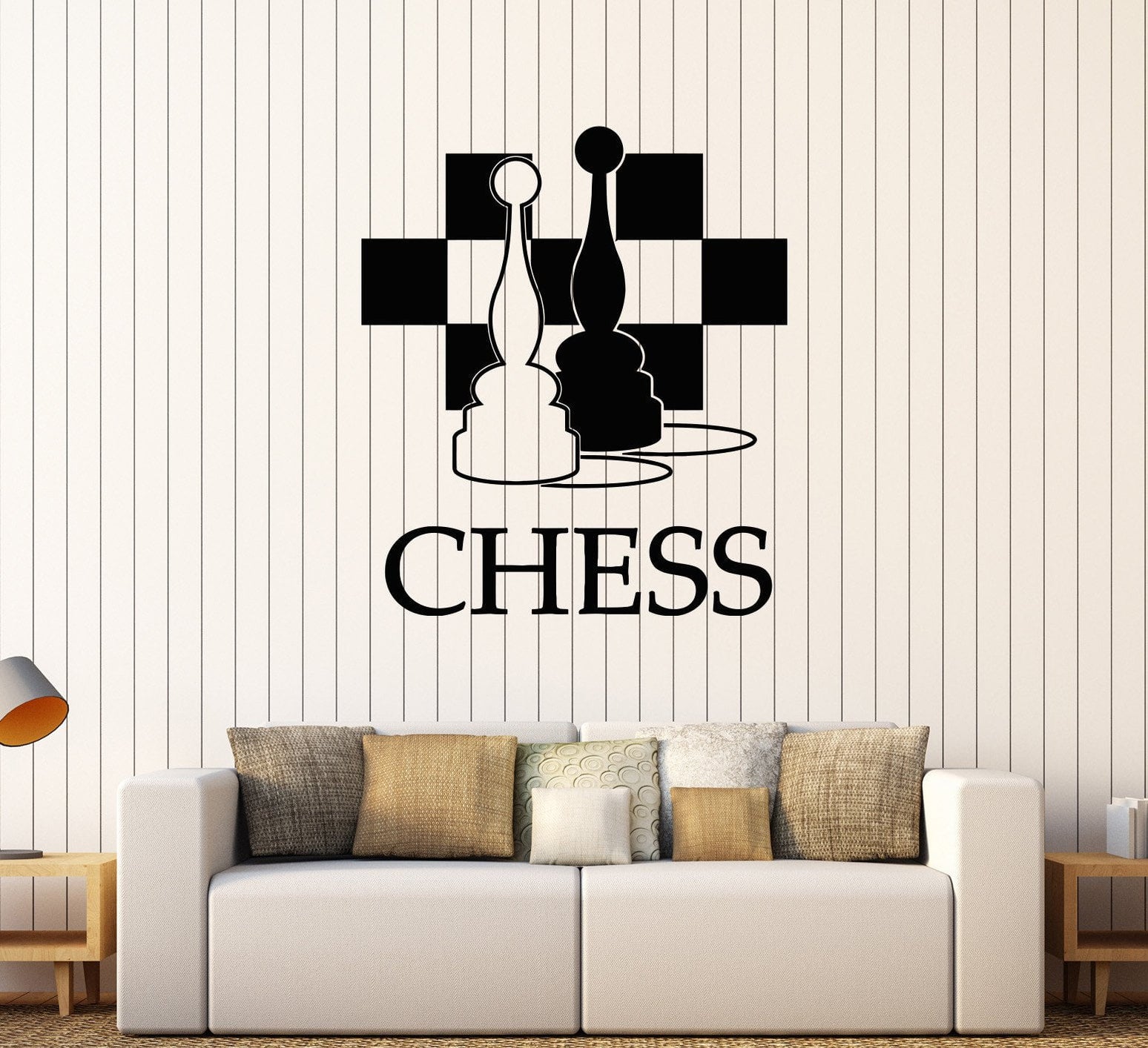 Vinyl Wall Decal Chess Piece Club Chessboard Stickers Mural Unique Gif ...