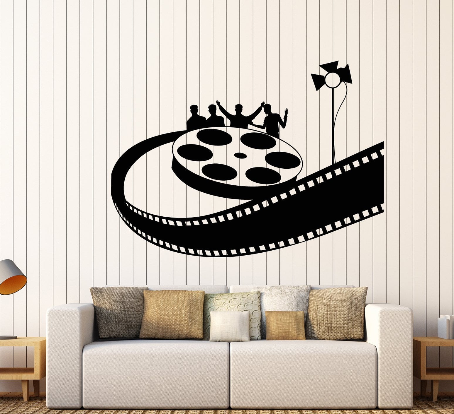 Vinyl Wall Decal Cinema Movie Theater Bobbin Film Spotlight Stickers U ...
