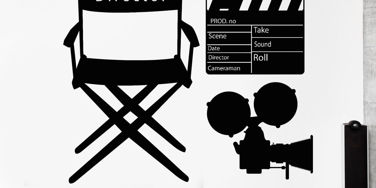 Vinyl Wall Decal Movie Director Clapperboard Cinematography Camera Sti ...