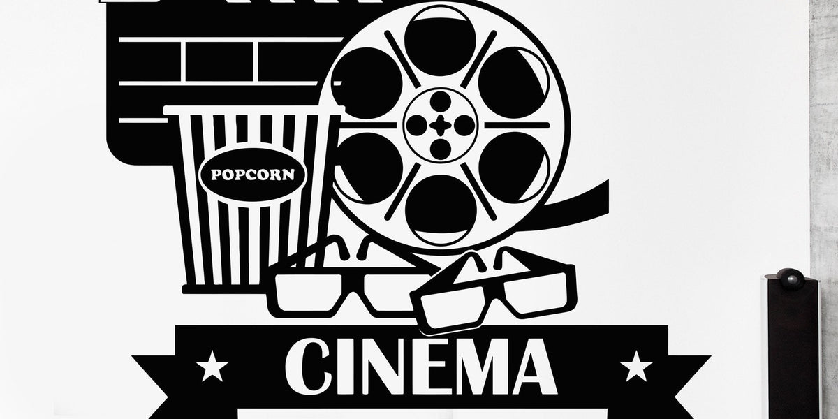 Vinyl Wall Decal Cinema Movie House Popcorn Cinematography Stickers Un ...