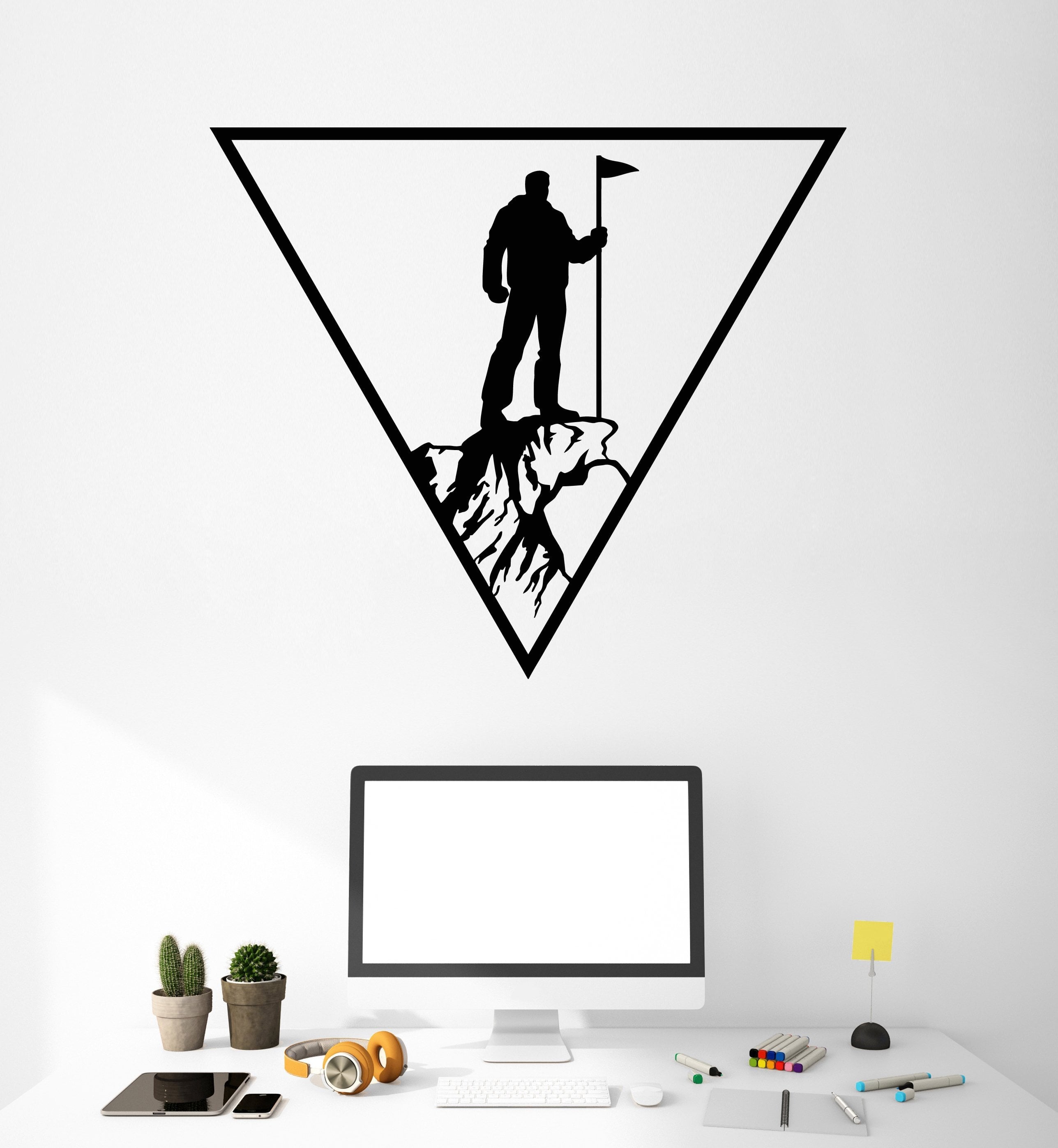 Vinyl Wall Decal Rock Climber Alpinism Climber Mountain Extreme Sticke ...