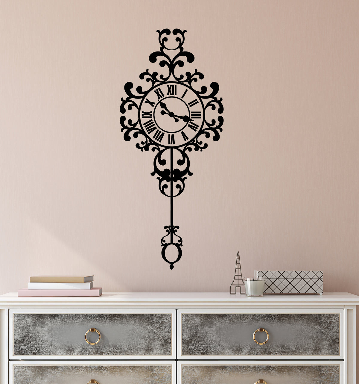 Vinyl Wall Decal Vintage Wall Clock Interior Room Home Decoration Stic ...