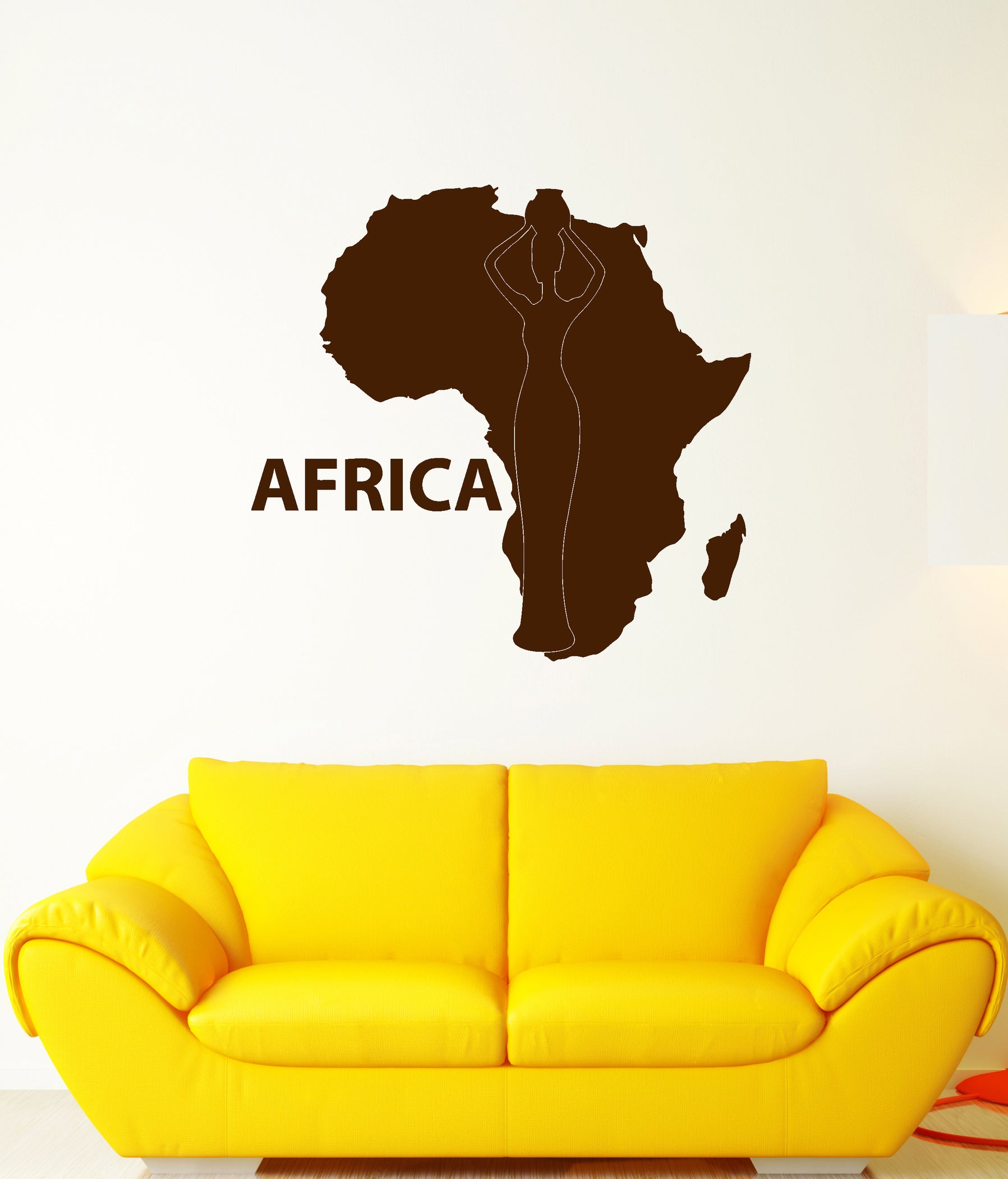 Vinyl Wall Decal Continent Africa African Native Map Stickers (3318ig ...