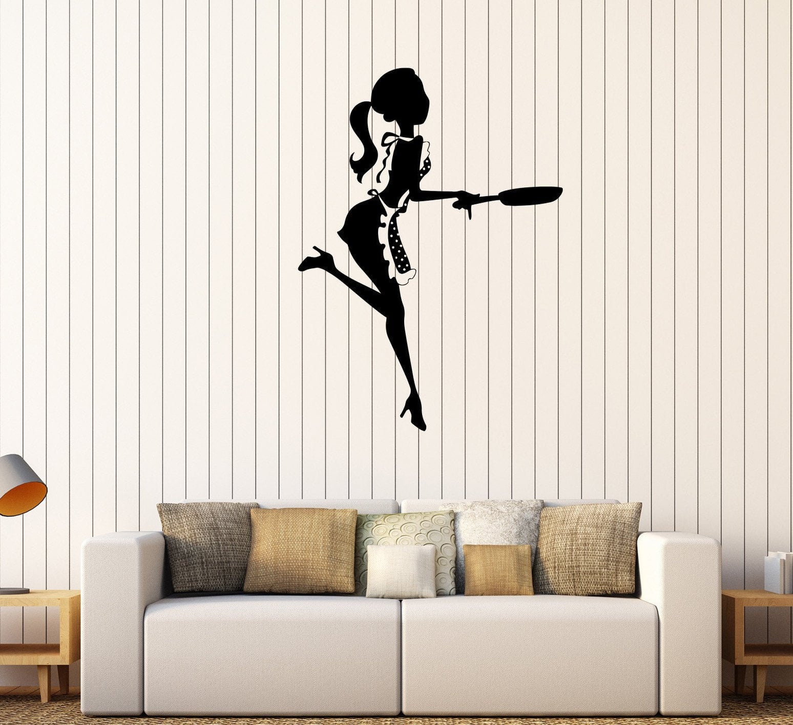 Vinyl Wall Stickers Kitchen Chef Woman Cook Cooking Restaurant Mural U ...