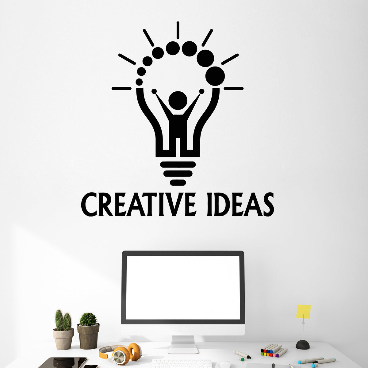 Vinyl Wall Decal Creative Idea Words Cartoon Man Home Office Stickers ...