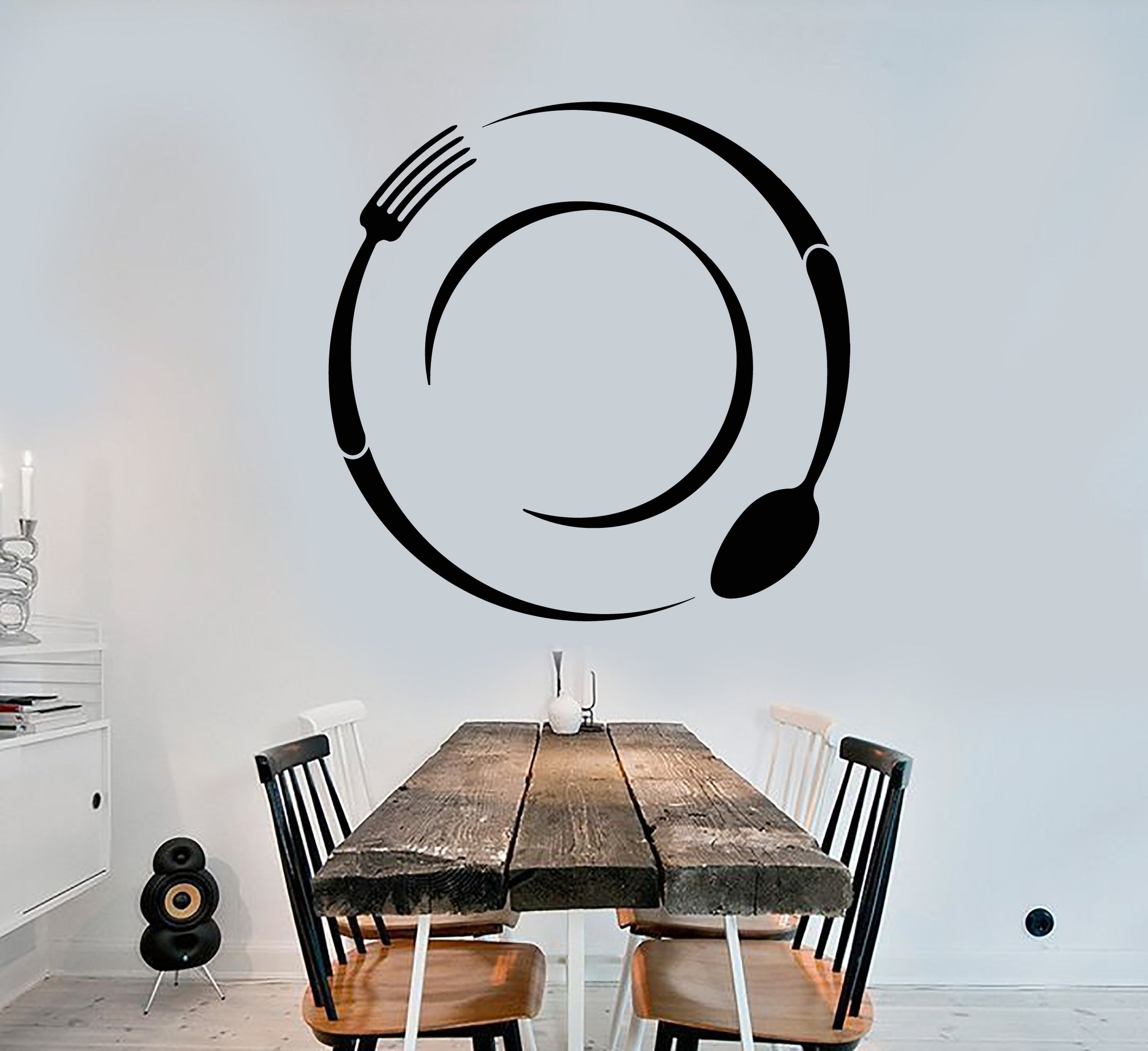 Vinyl Wall Decal Cutlery Spoon And Fork Kitchen Decor Stickers (3342ig ...