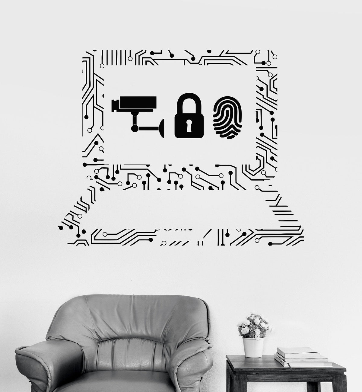 Vinyl Wall Decal Cyber Security Laptop Internet IT Stickers Unique Gif ...