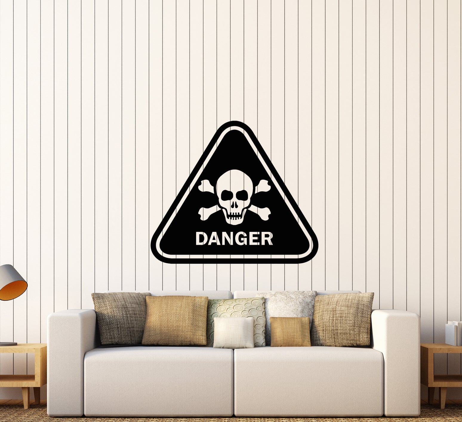Vinyl Wall Decal Danger Warning Sign Skull Bones Stickers (3628ig ...
