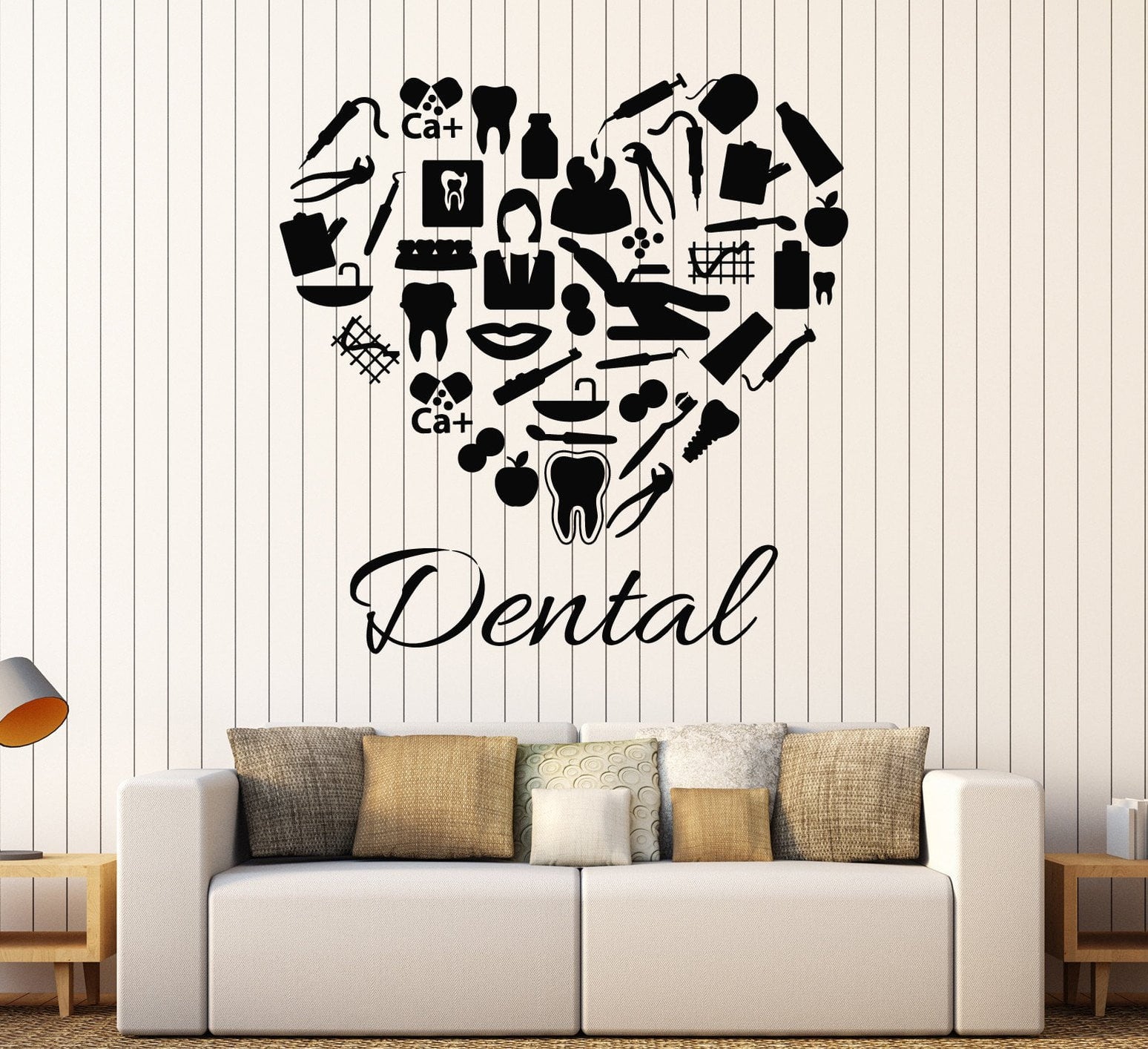 Vinyl Wall Decal Dental Clinic Heart Dentist Dentistry Stickers Mural ...