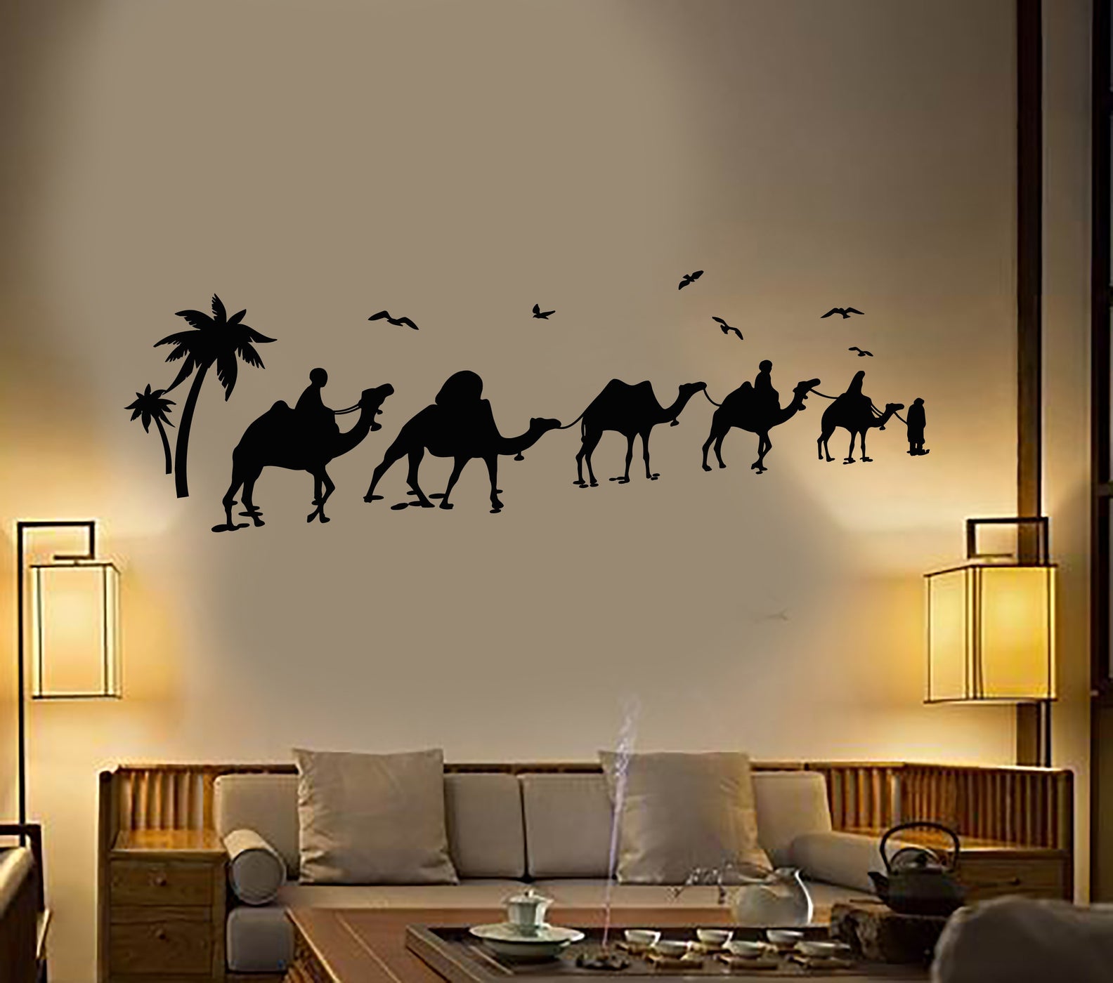 Vinyl Wall Decal Desert Oasis Camels Bedouins Nomads Stickers Unique G ...