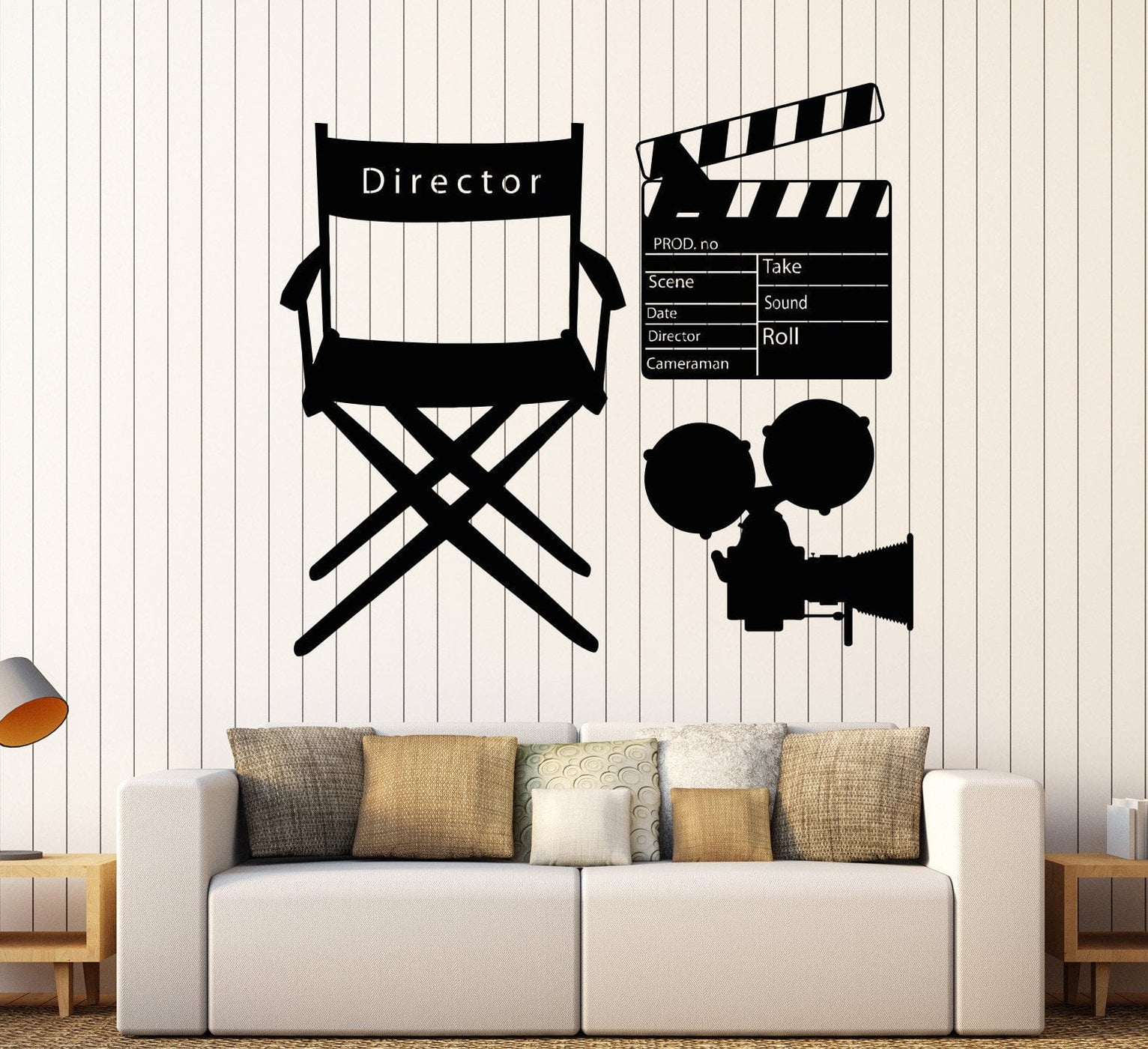 Vinyl Wall Decal Movie Director Clapperboard Cinematography Camera Sti ...