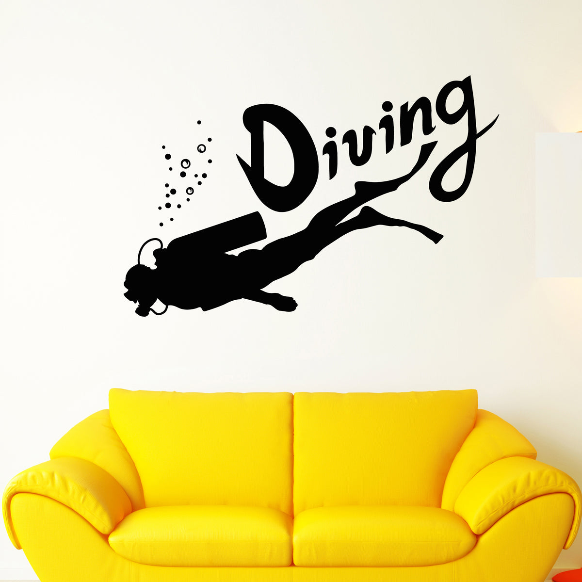 Vinyl Wall Decal Diving Club Scuba Diver Logo Stickers (3515ig ...