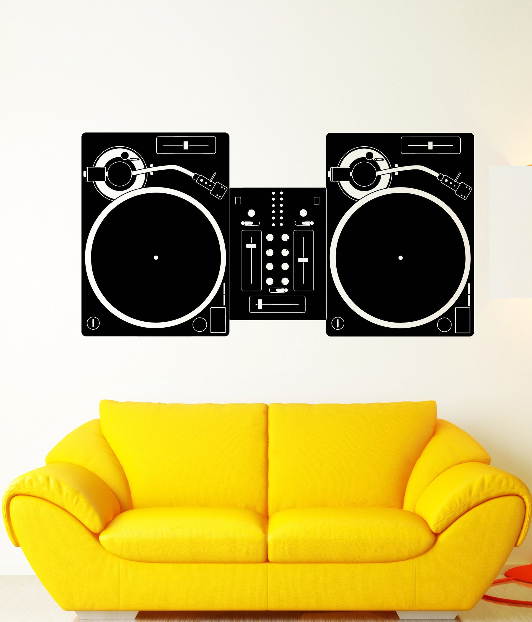 Vinyl Wall Decal DJ Mixer Mixing Console Disco Music Night Club Sticke ...