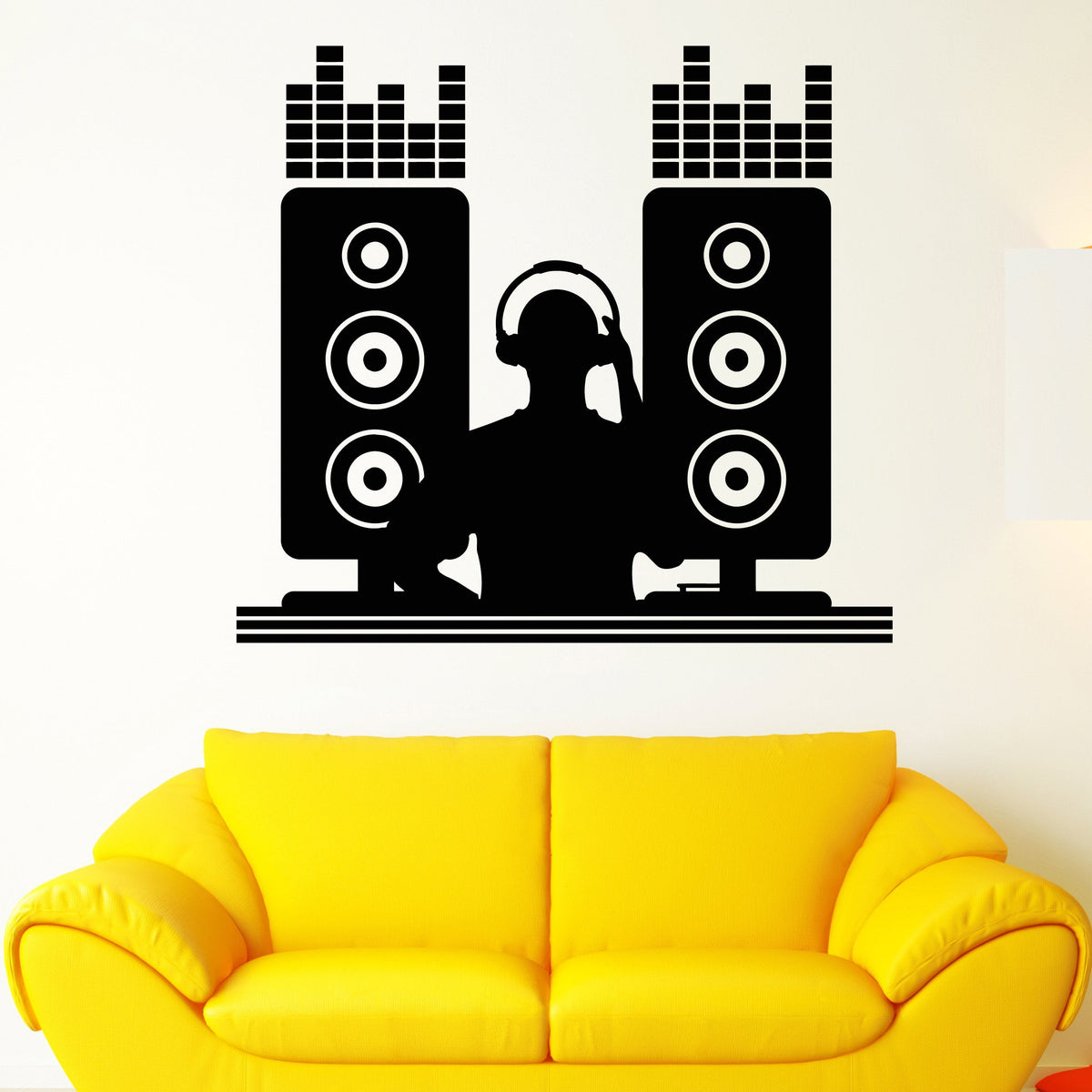 Vinyl Wall Decal DJ Music Night Club Disc Jockey Musician Stickers Uni ...