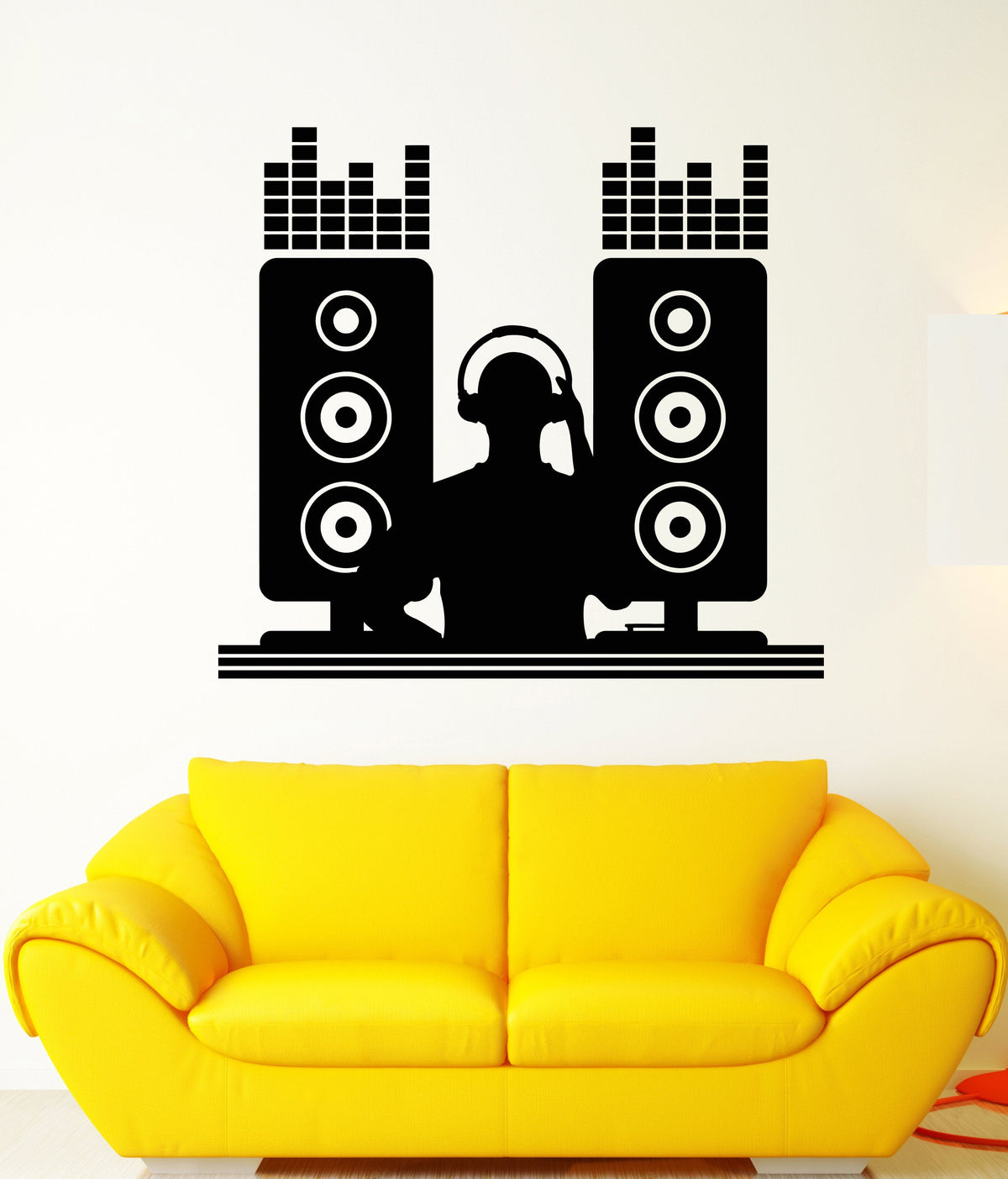 Vinyl Wall Decal DJ Music Night Club Disc Jockey Musician Stickers Uni ...