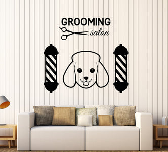 Vinyl Wall Decal Grooming Pet Dog Logo Scissors Stickers (2181ig ...
