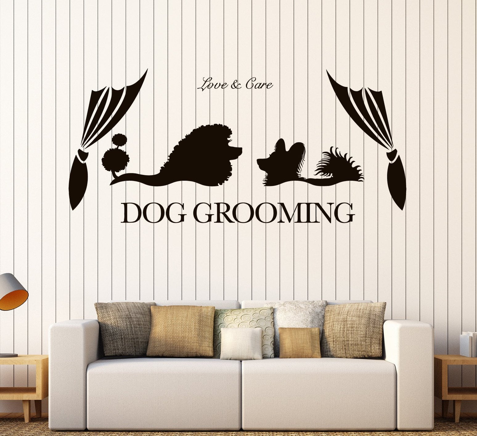 Vinyl Wall Decal Dog Grooming Animal Pet Salon Stickers Unique Gift (i ...