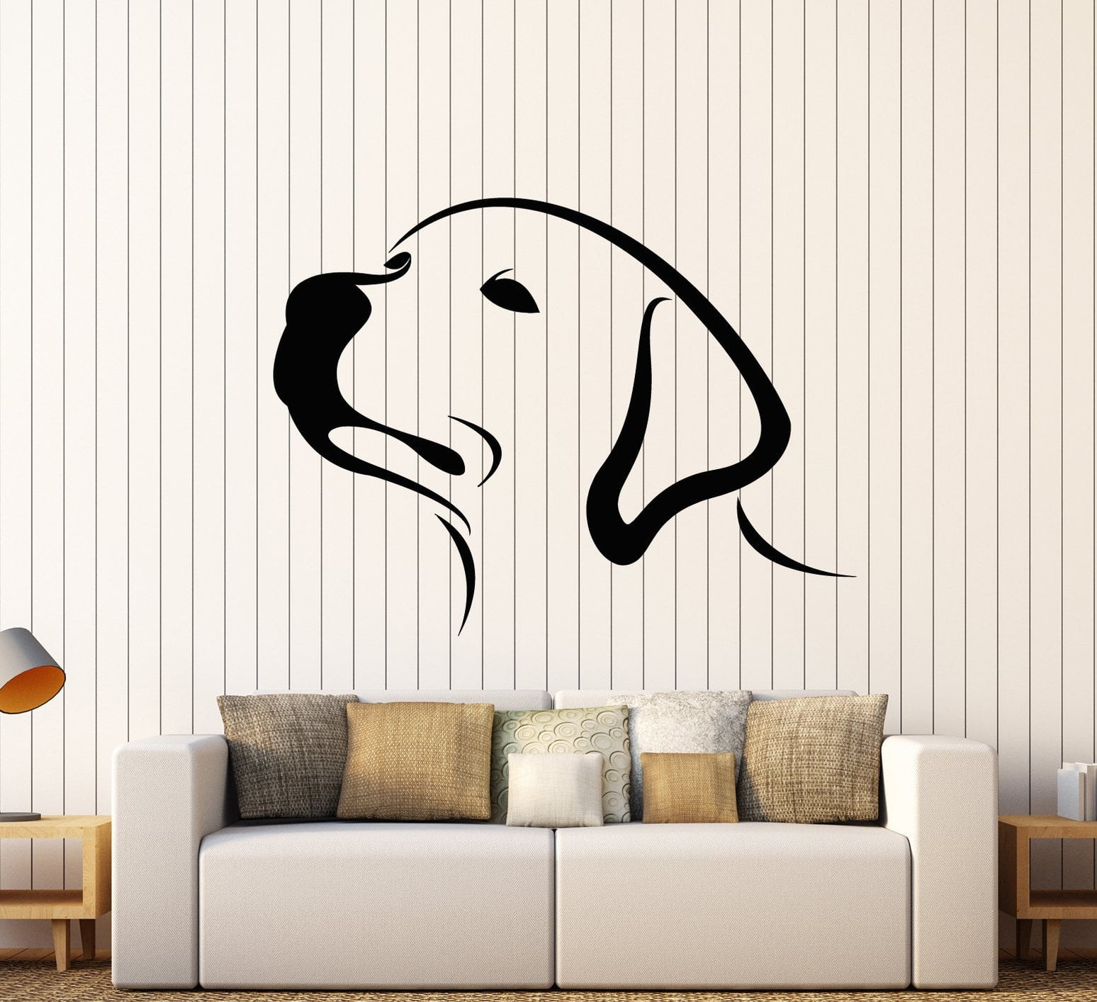 Vinyl Wall Decal Head Abstract Labrador Puppy Dog Pet Stickers (2360ig ...