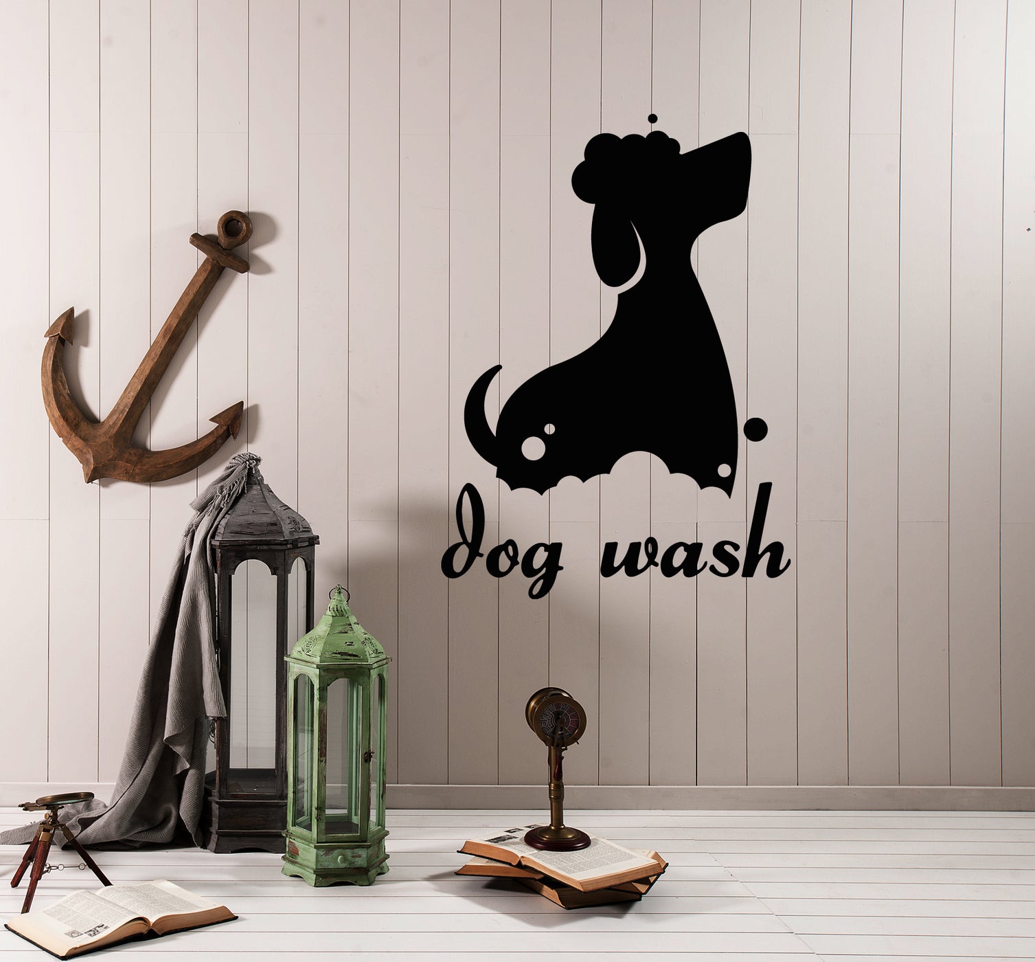 Dog Wash Vinyl Wall Decal Pet Care Grooming Salon Logo Sticker (3981ig ...