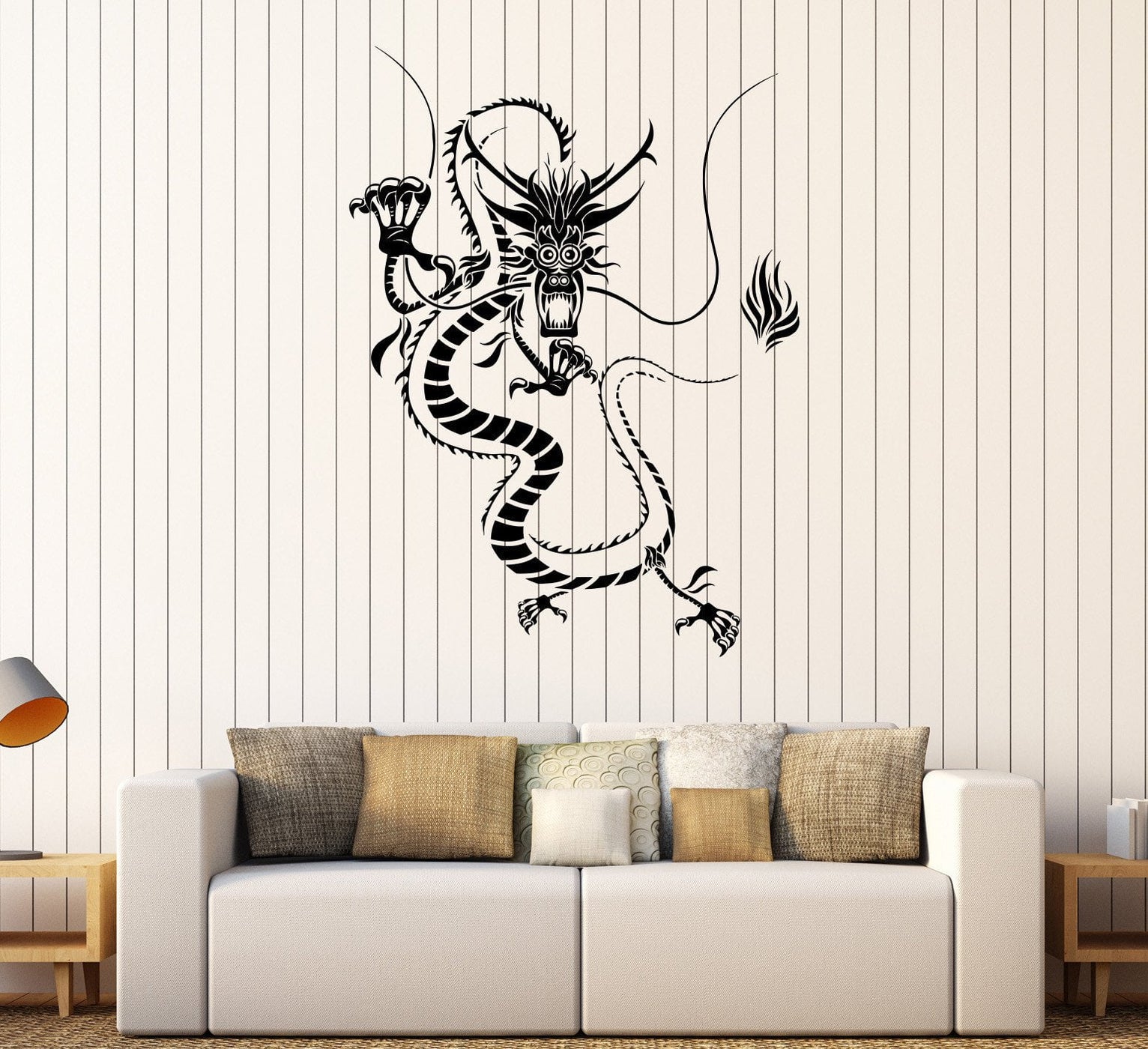 Vinyl Wall Decal Chinese Dragon Fantasy Myth Oriental Decor Stickers U ...
