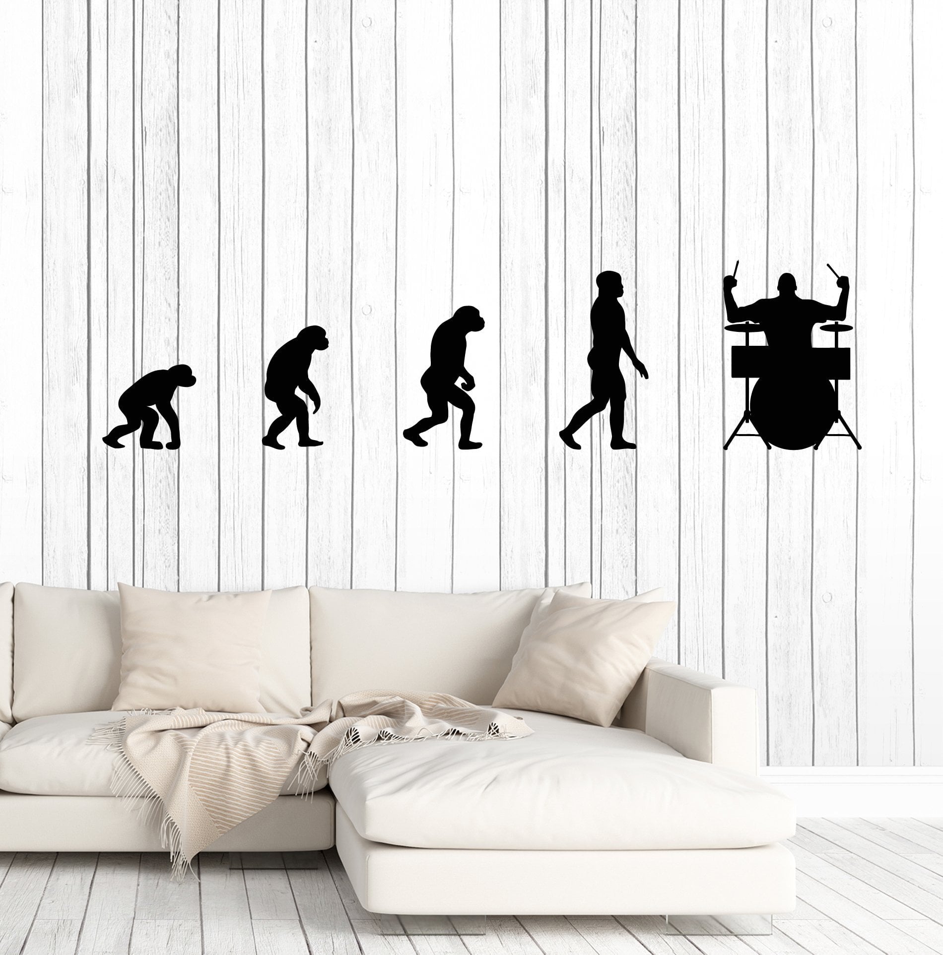 Vinyl Wall Decal Evolution Of Man Drummer Music Musician Stickers (267 ...