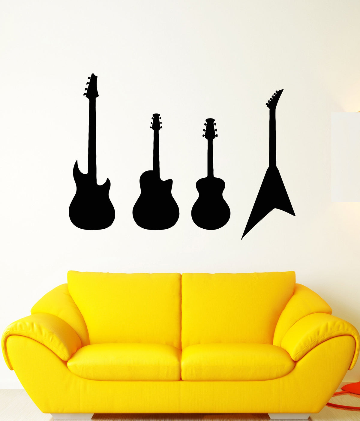 Vinyl Wall Decal Electric Guitars Player Rock Star Musician Stickers ...