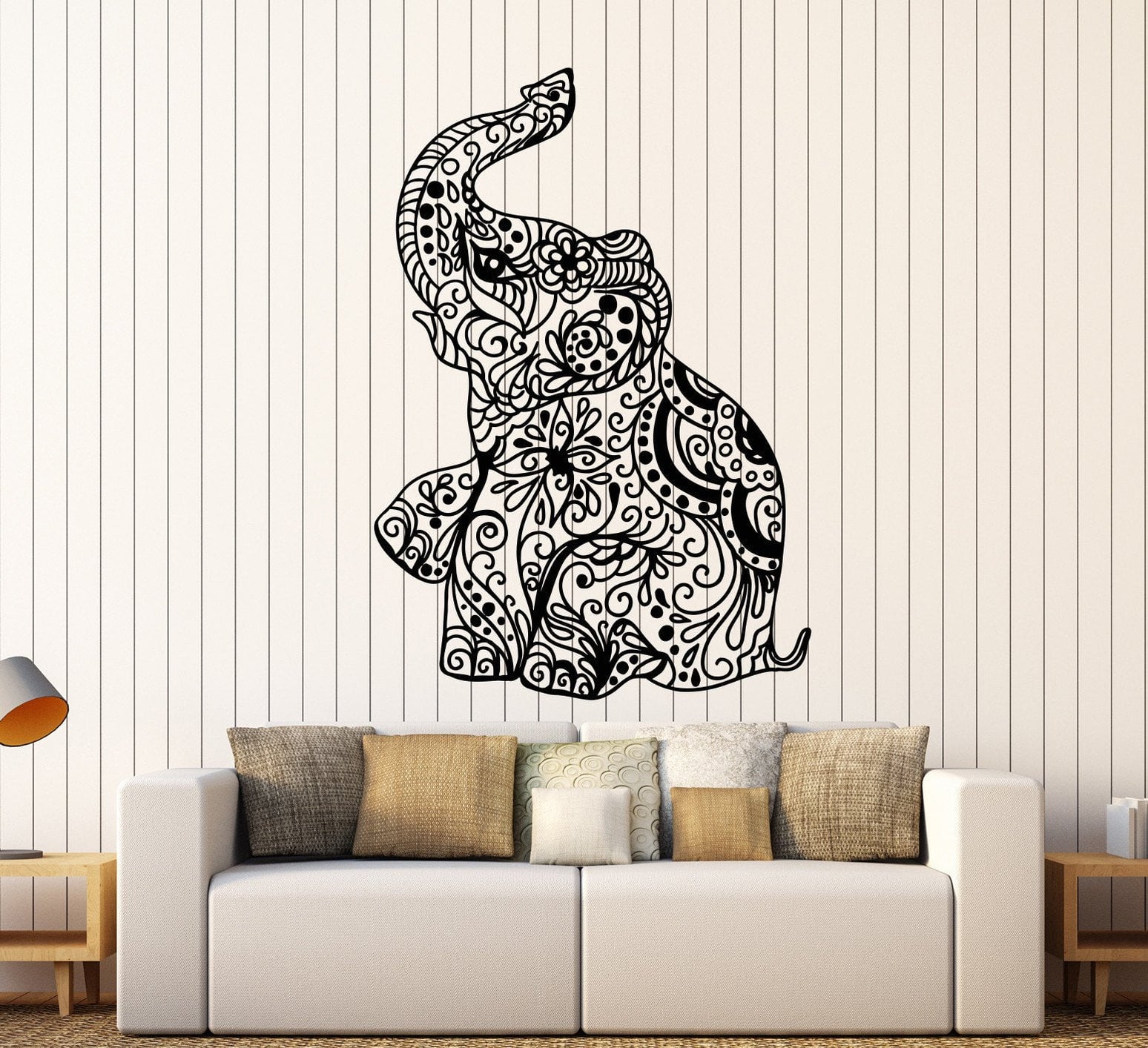 Vinyl Wall Decal Elephant India Hindu Hinduism Nursery Decor Stickers ...