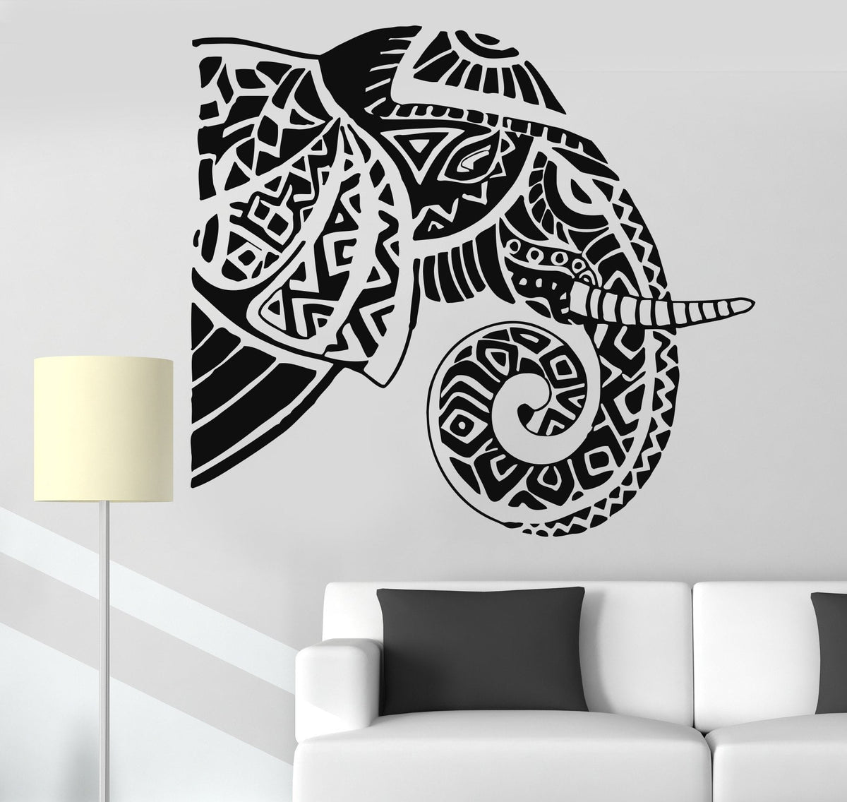 Vinyl Wall Decal India Hindu Elephant Animal Head Art Stickers Unique ...
