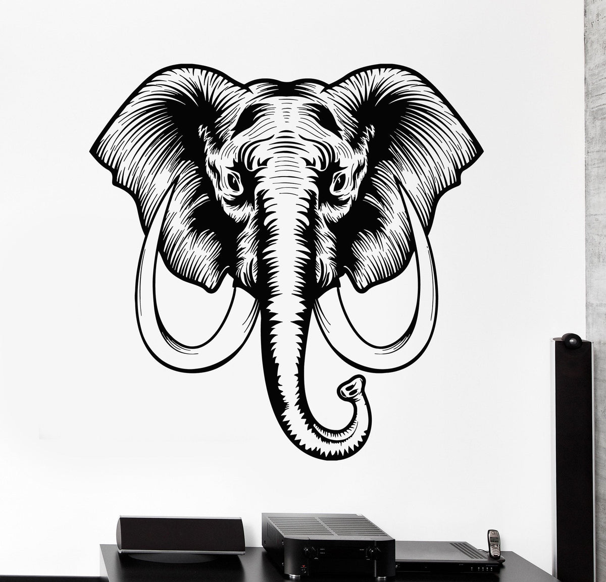 Vinyl Wall Decal African Elephant Animal Tribal Art Stickers Unique Gi ...