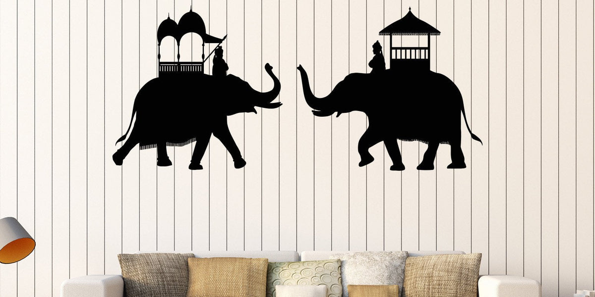 Vinyl Wall Decal Indian Elephants India Hindu Stickers Mural Unique Gi ...