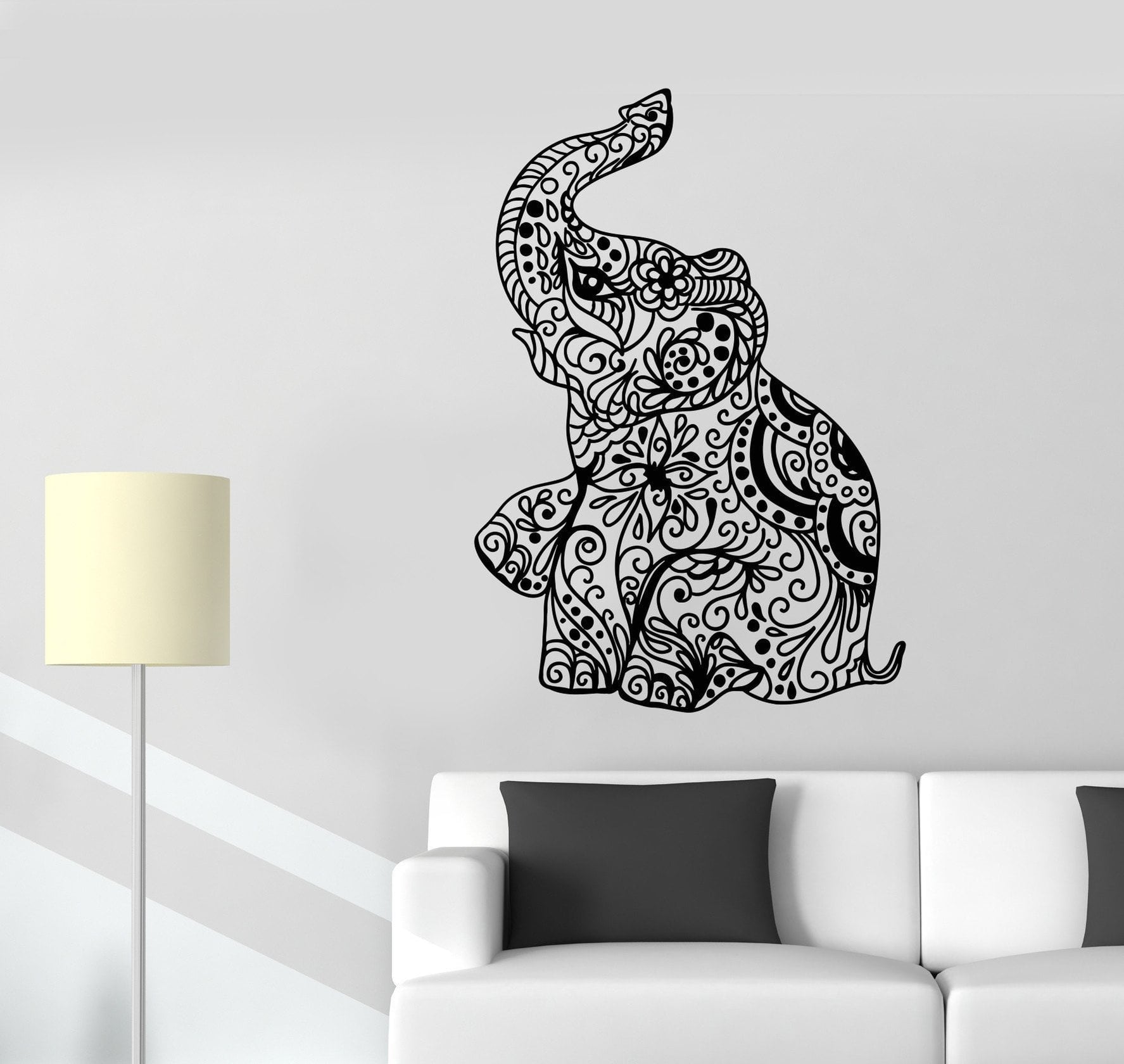 Vinyl Wall Decal Elephant India Hindu Hinduism Nursery Decor Stickers ...