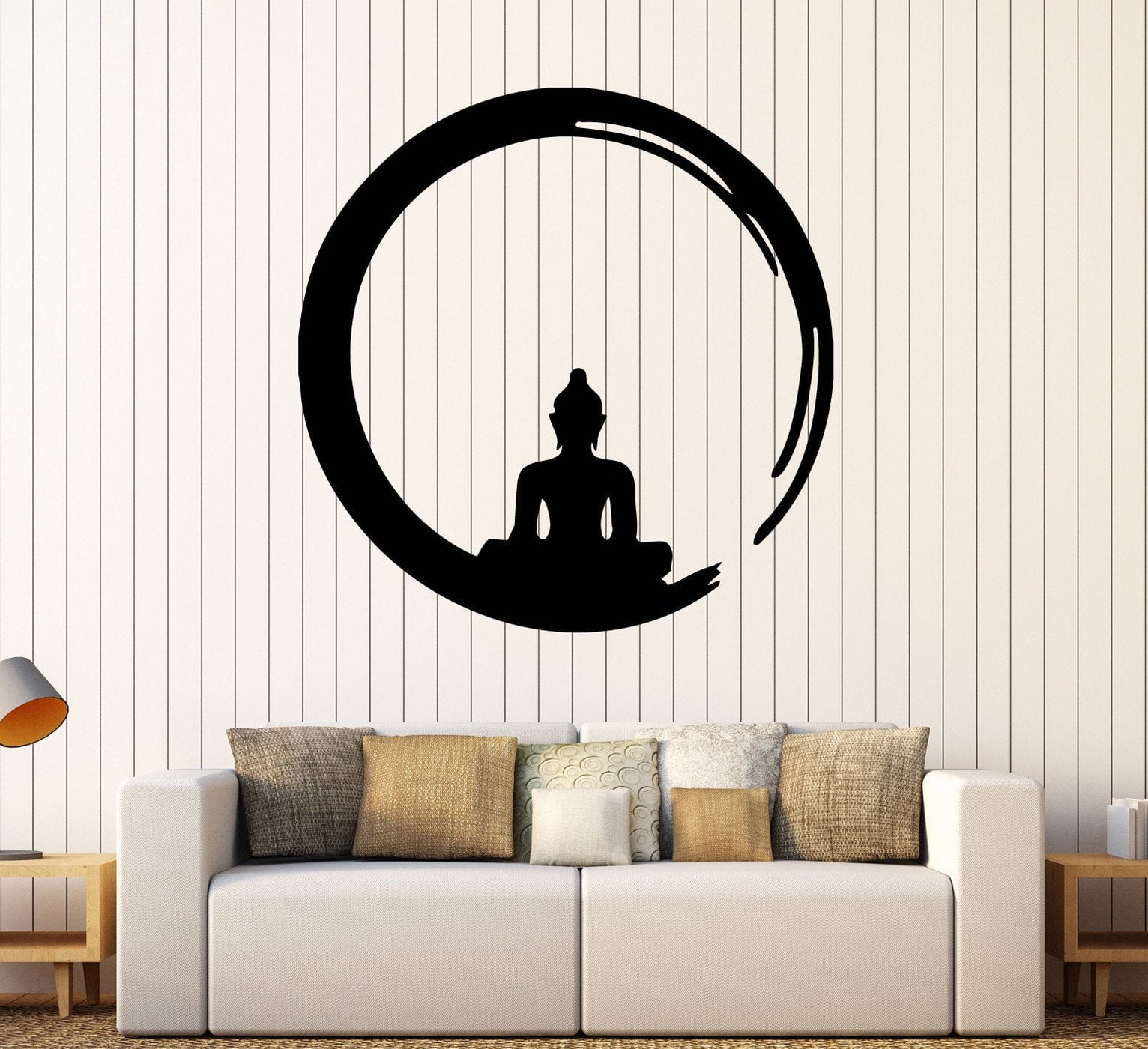 Buddha Wall Sticker Vinyl Decal Buddhism Meditation Circle Enso Zen Re ...