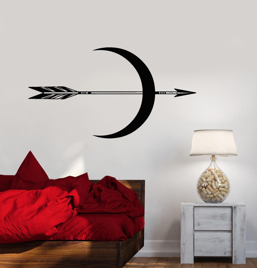 Vinyl Wall Decal Ethnic Style Bedroom Decor Arrow Crescent Stickers (2 ...