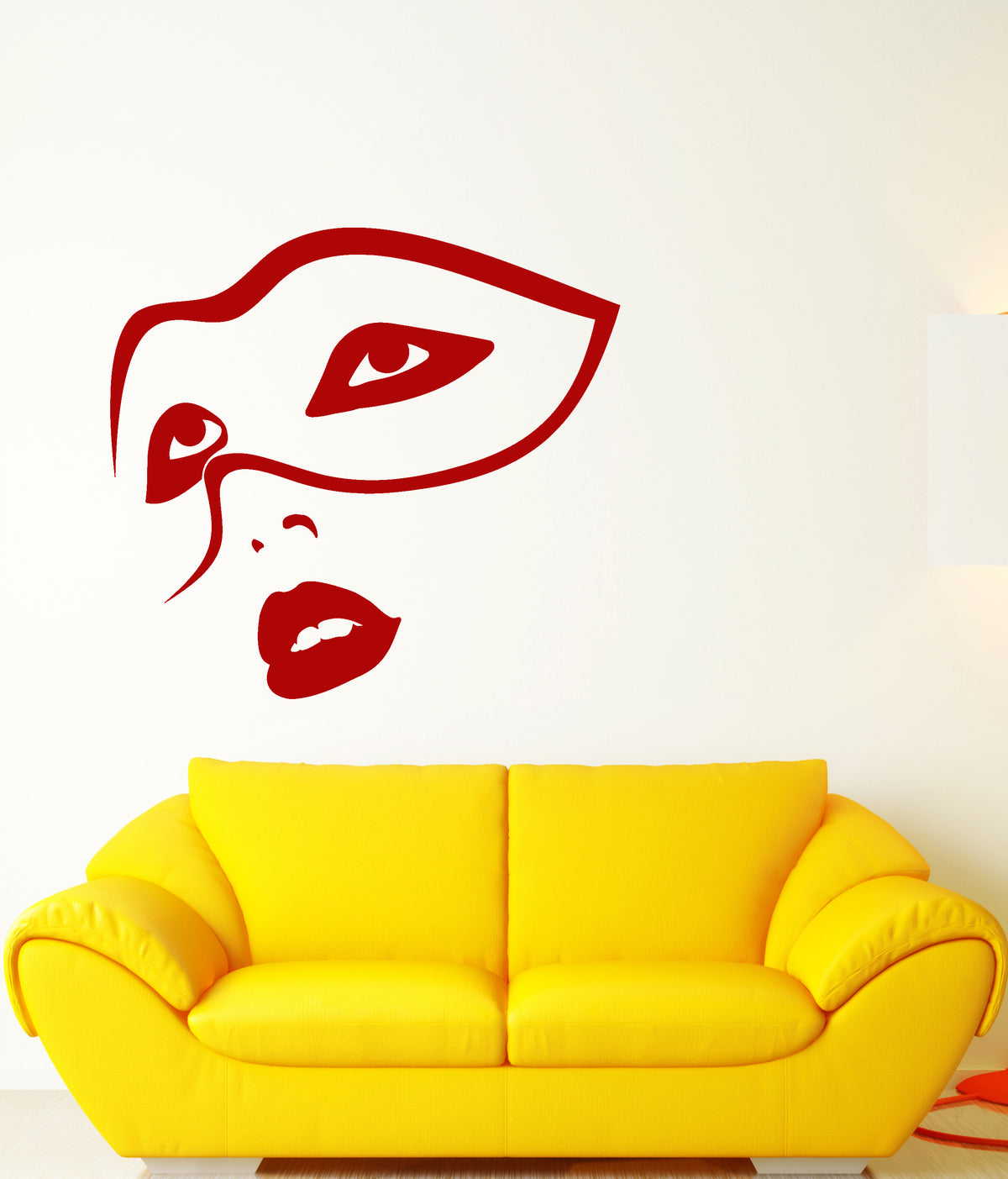 Vinyl Wall Decal Carnival Party Face Mask Sexy Girl Lips Stickers (345 ...