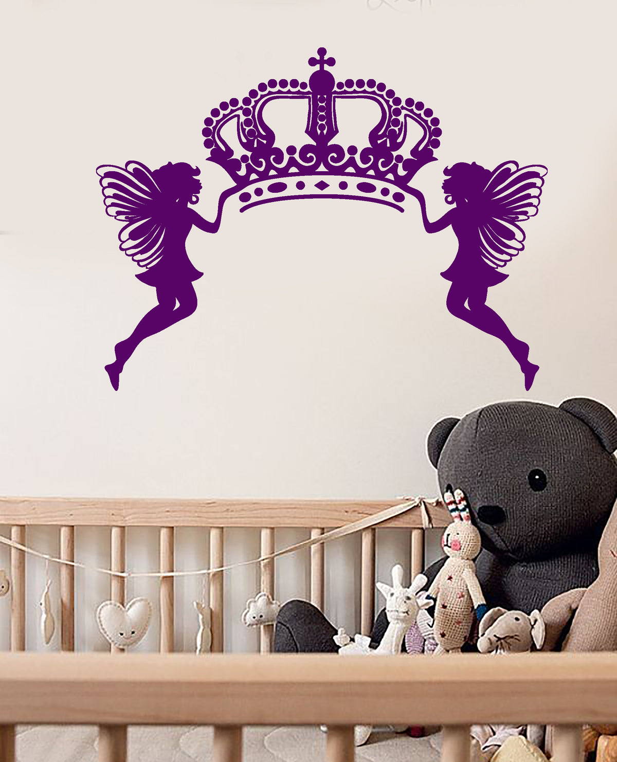 Vinyl Wall Decal Fairies Crown Queen Little Princess Room Stickers (32 ...