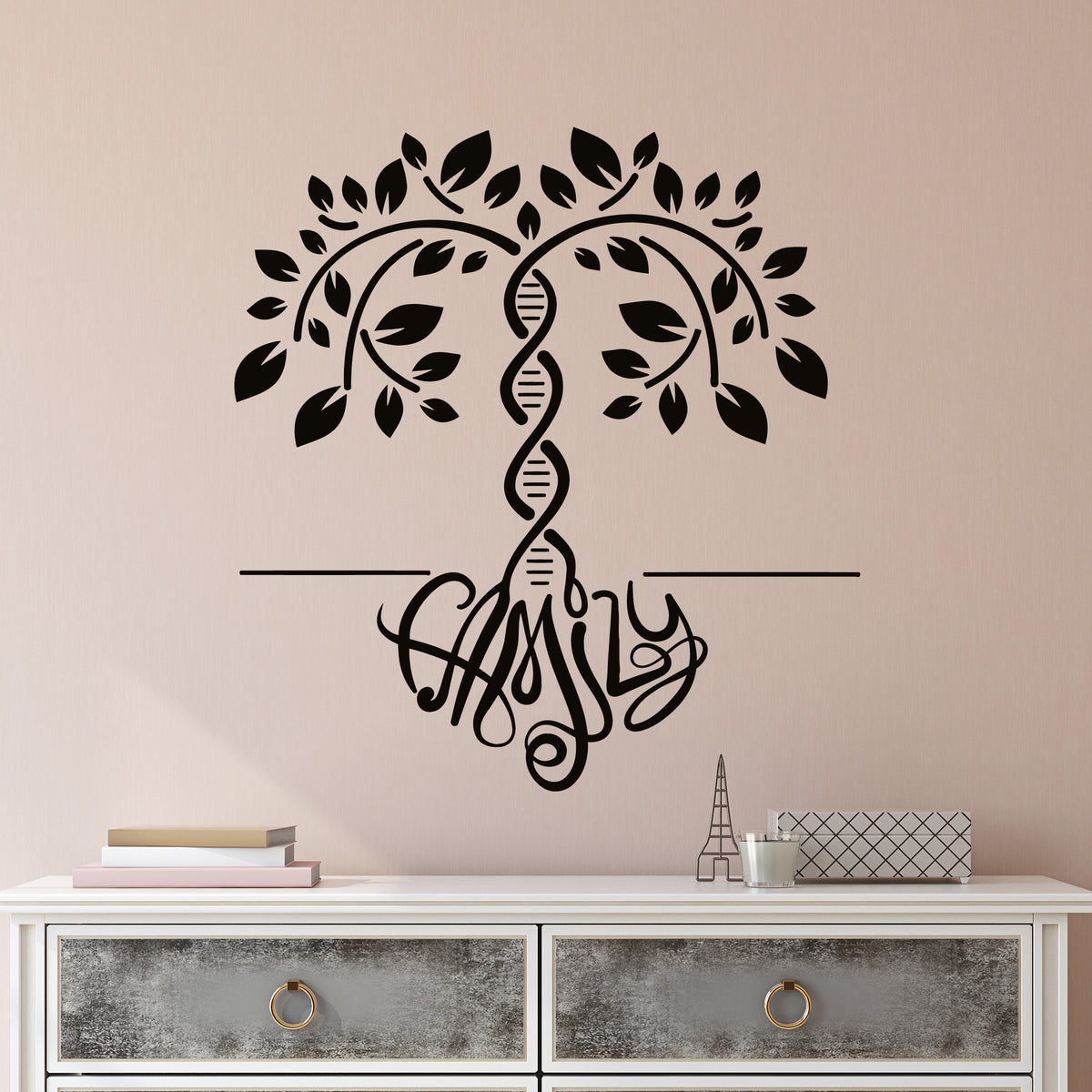 Vinyl Wall Decal DNA Family Tree Logo Word Home Interior Design Sticke ...