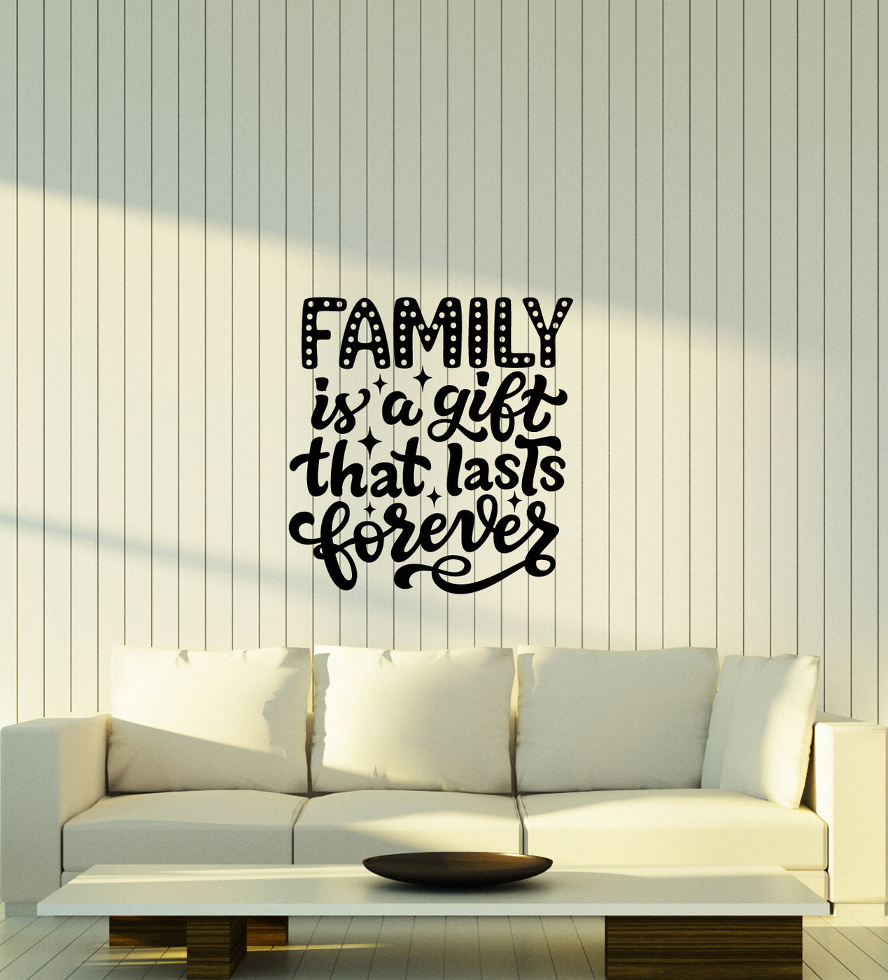 Vinyl Wall Decal Quote Words Family is a Gift That Lasts Forever Stick ...