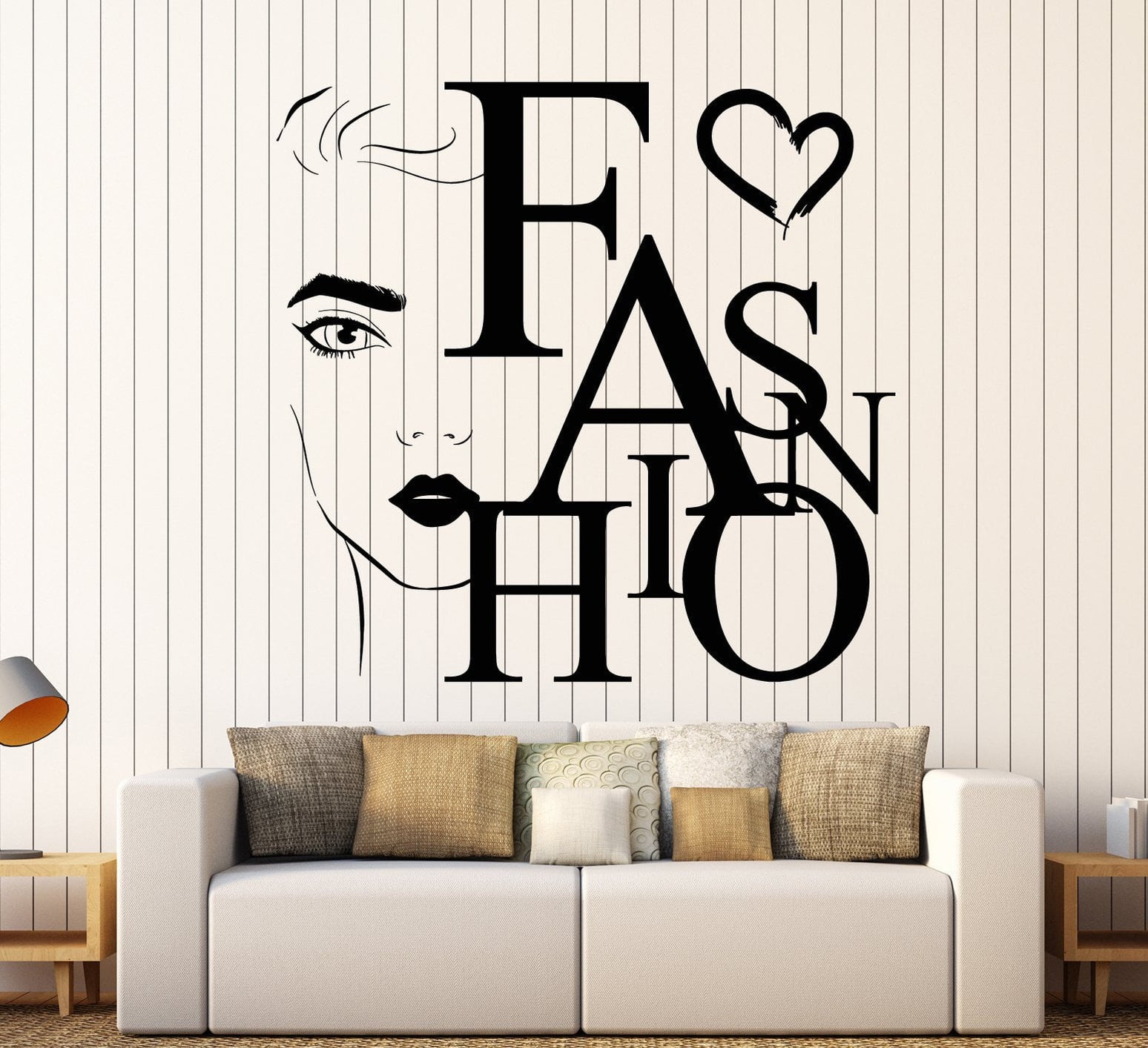 Vinyl Wall Decal Beauty Fashion Word Girl Face Salon Makeup Stickers U ...