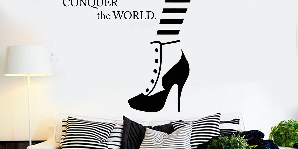 Vinyl Wall Decal Fashion Quote Shoe Shop Style Woman Stickers Unique G ...