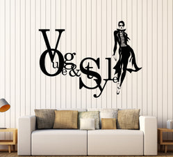 Vinyl Wall Decal Fashion Vogue Style Logo Girl Model Stickers Unique G ...