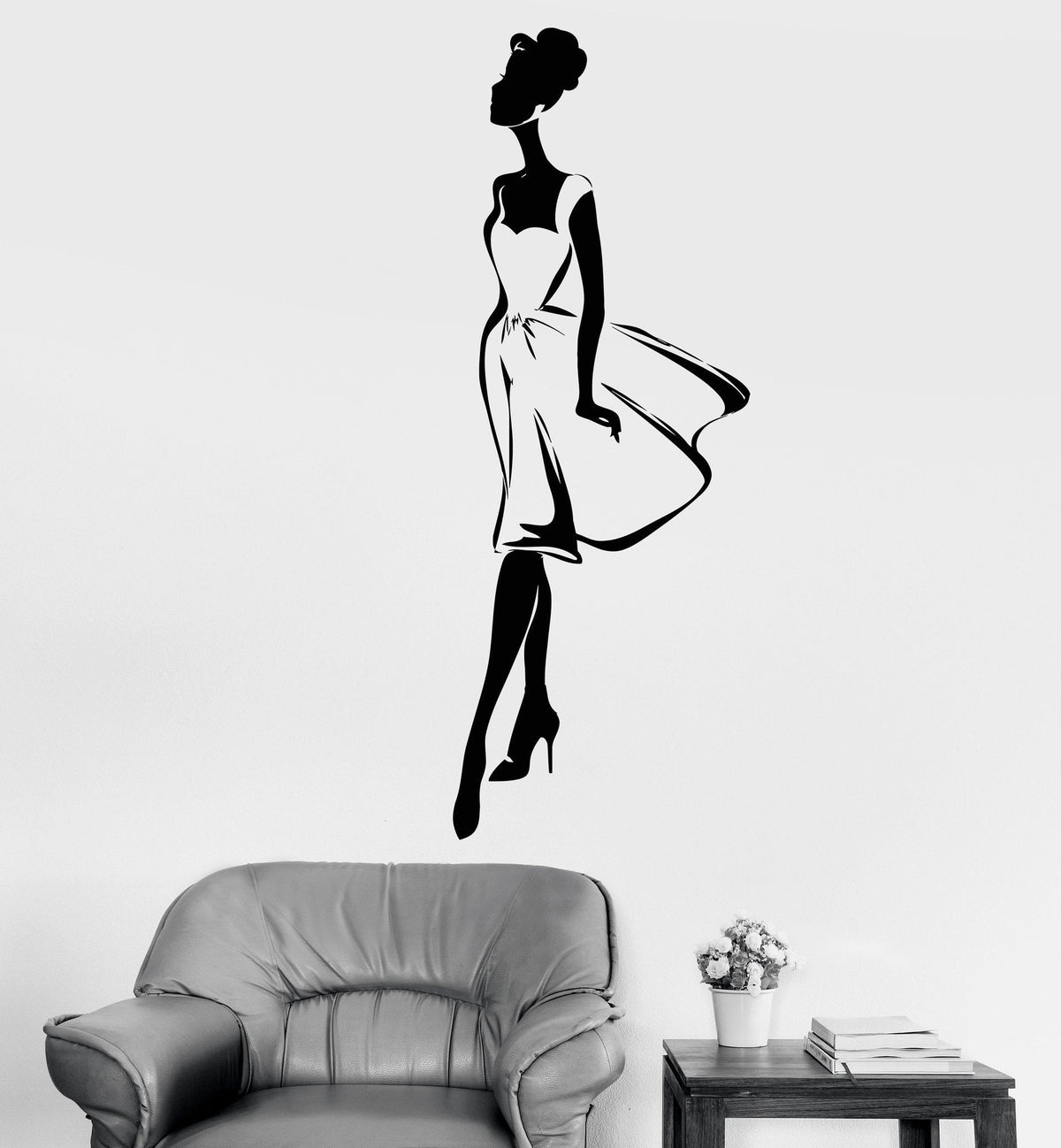 Vinyl Wall Decal Supermodel Fashion Girl Beauty Lady Woman Stickers Un ...