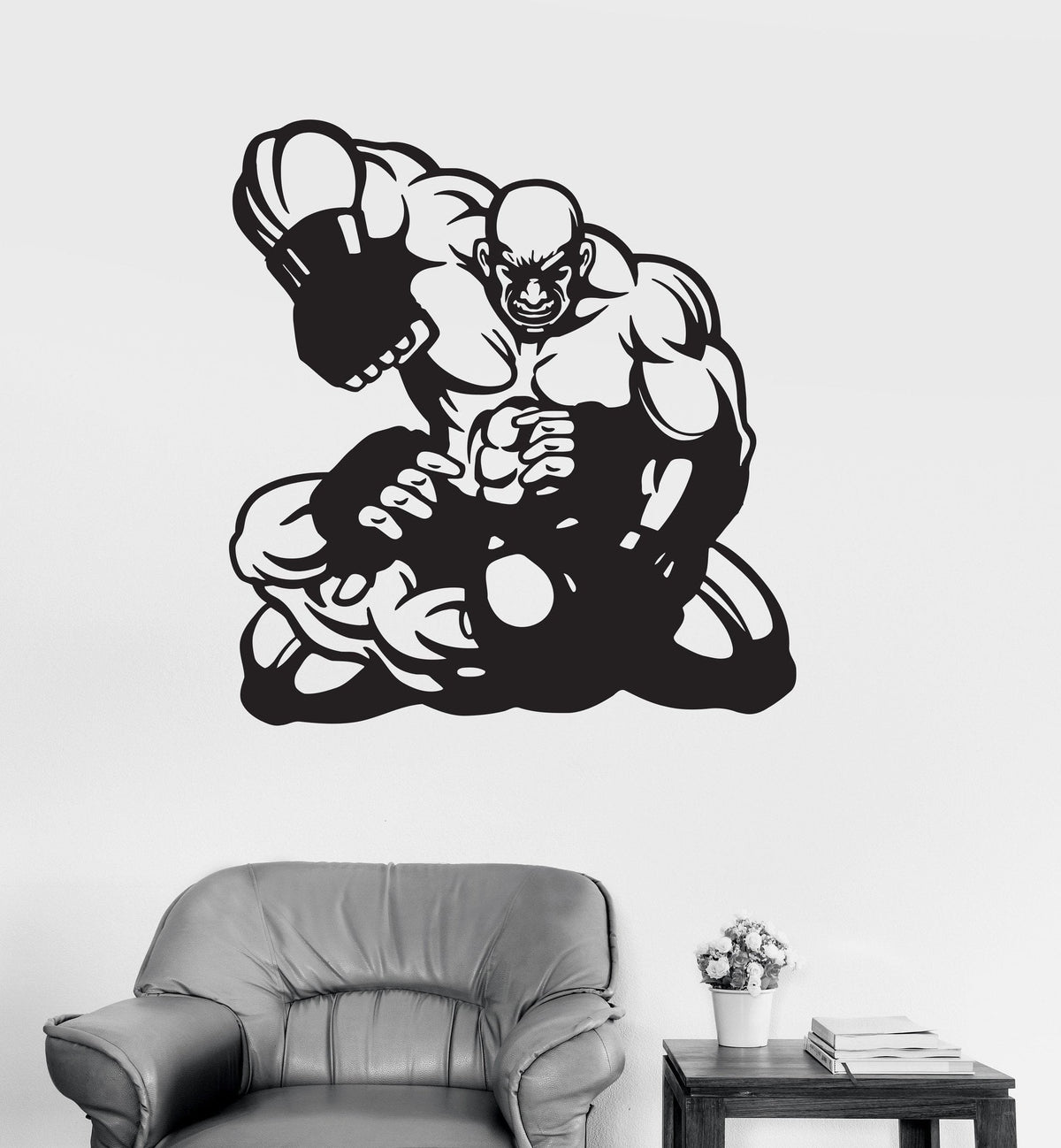 Vinyl Wall Decal Fighters MMA Martial Arts Sports Stickers Unique Gift ...