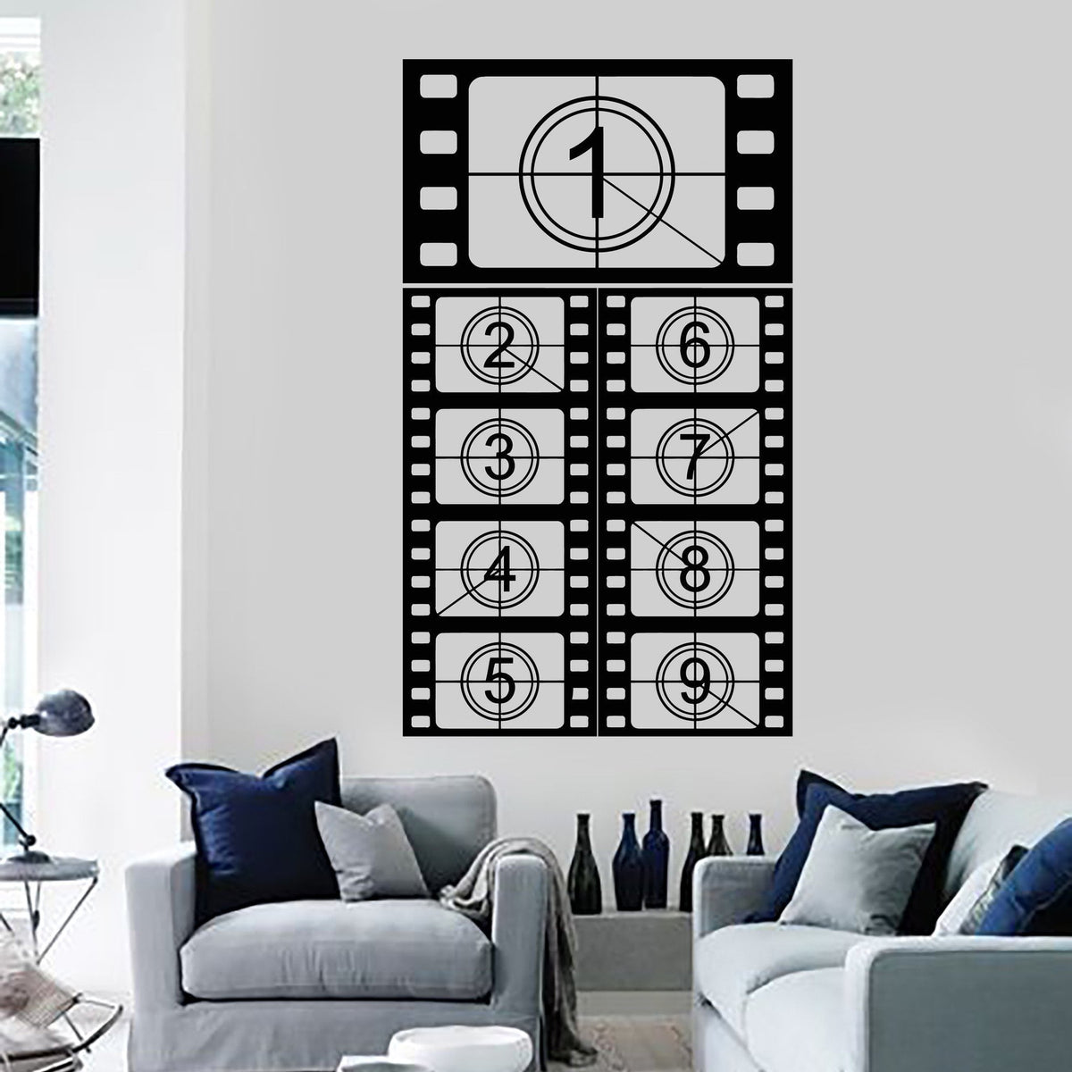 Vinyl Wall Decal Film Strip Cinema Room Filming Movie Art Stickers Uni ...