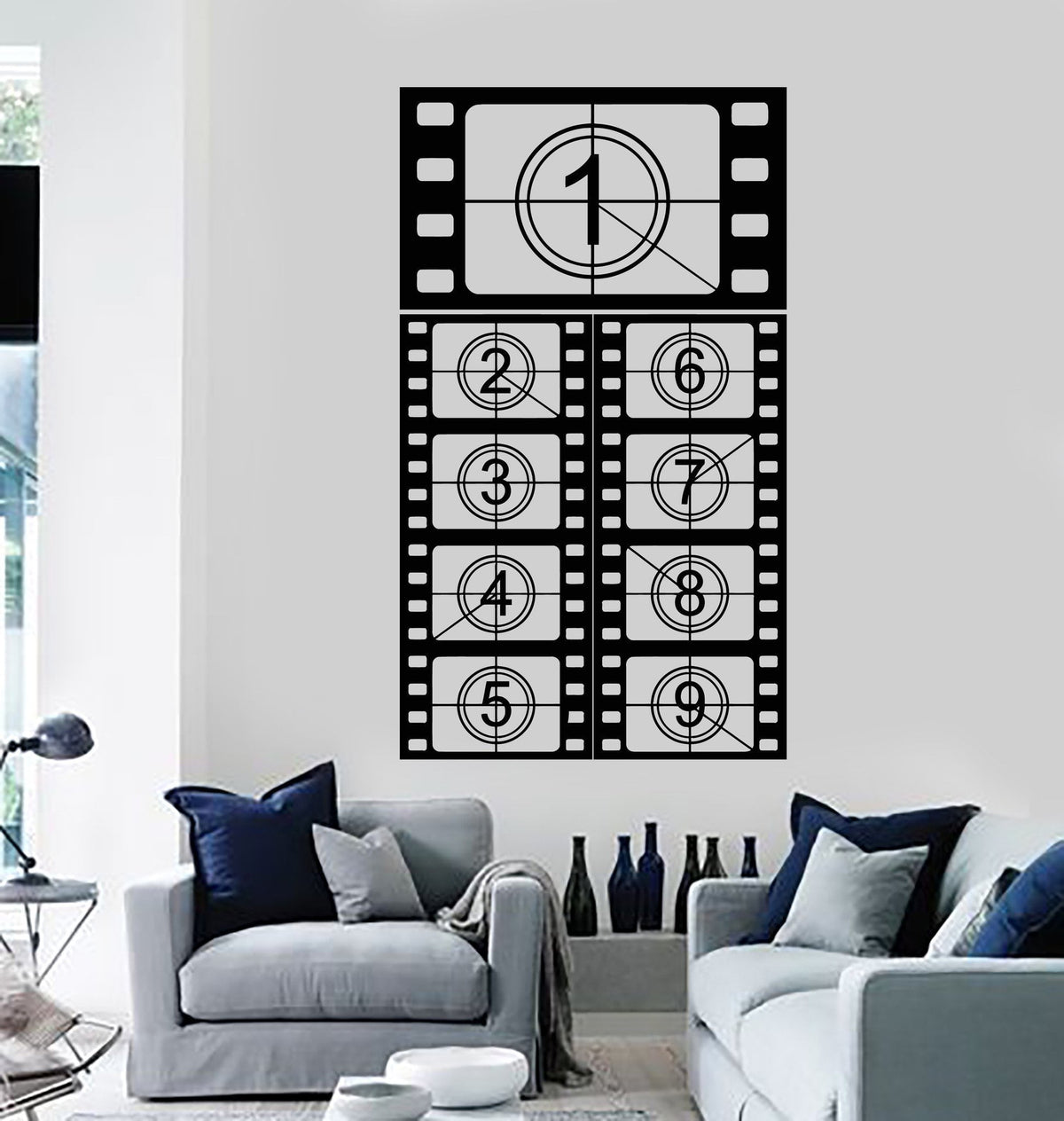 Vinyl Wall Decal Film Strip Cinema Room Filming Movie Art Stickers Uni ...