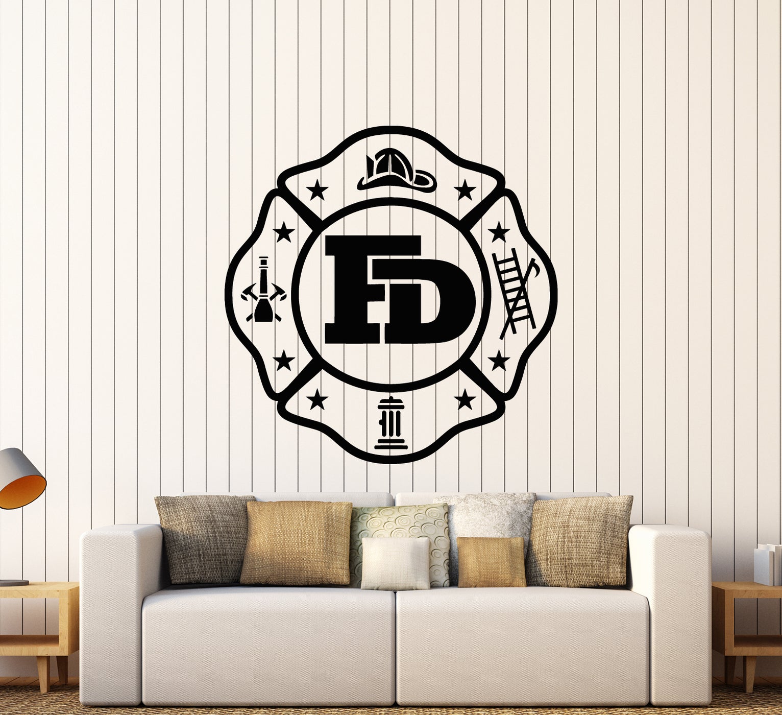 Vinyl Wall Decal Fire Department Logo For Firefighter Fireman Stickers ...