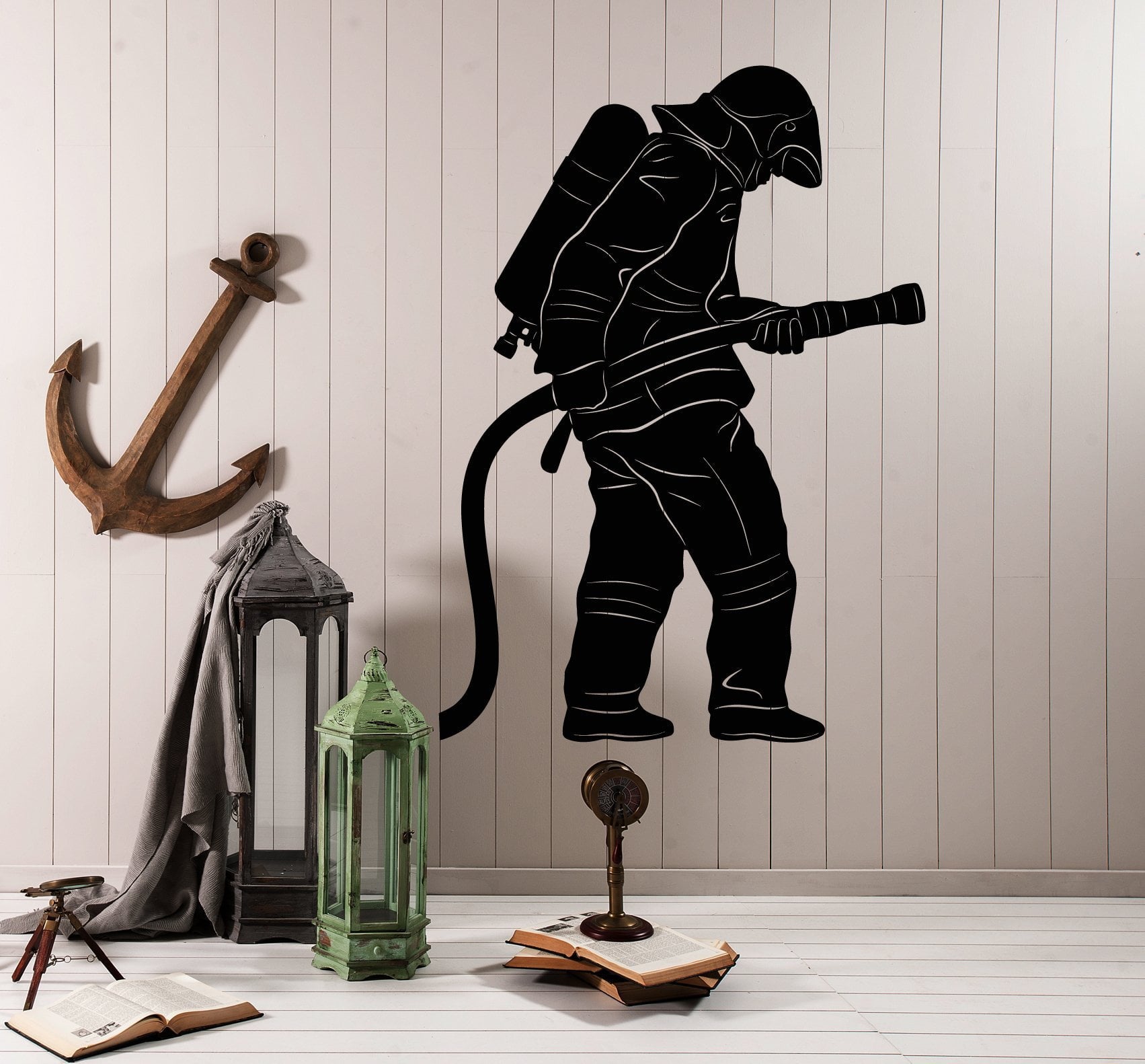 Vinyl Wall Decal Fire Department Decor Firefighter Stickers (3075ig ...