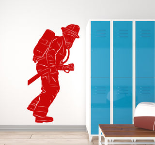 Vinyl Wall Decal Fire Dept Fireman Hero Firefighter Firefighting Stick ...